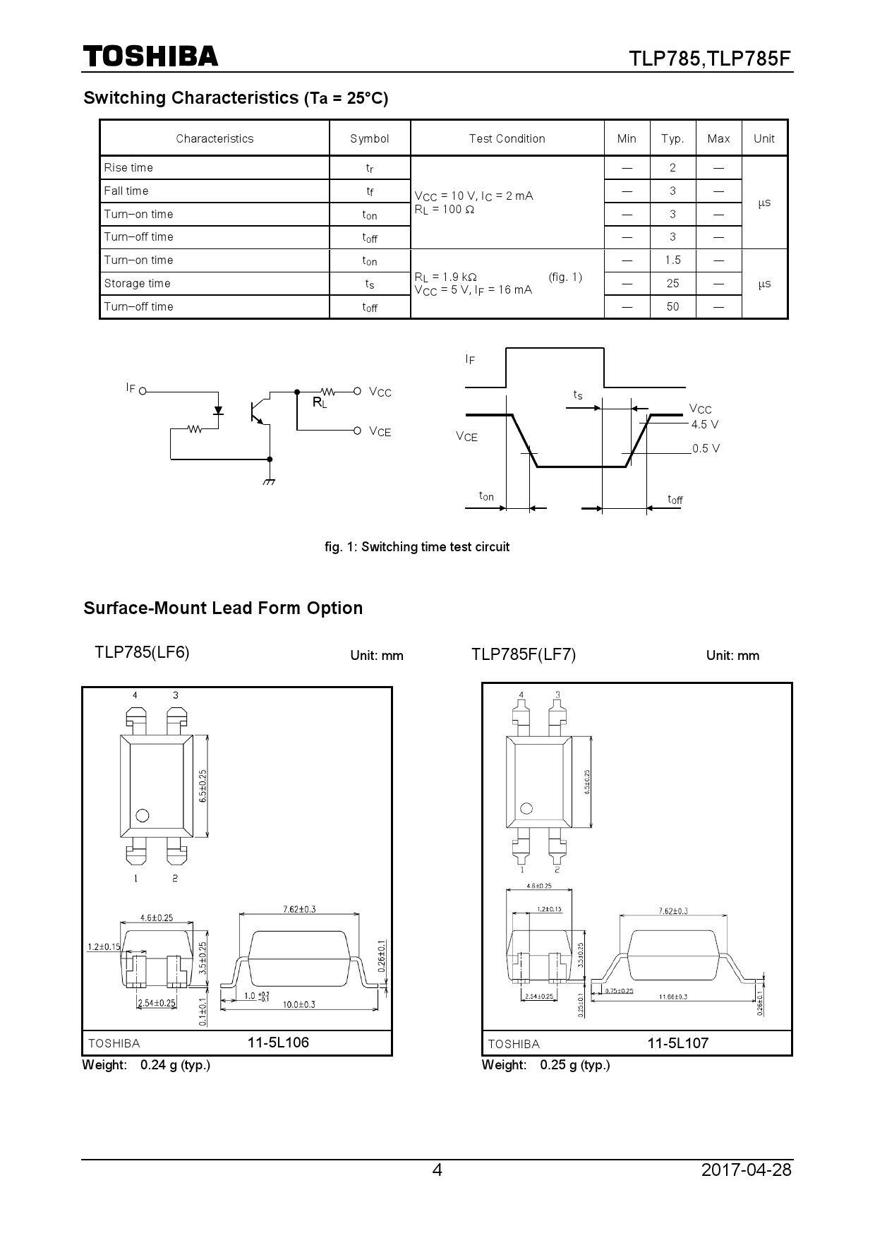 TLP785(GB,F(C_（TOSHIBA(东芝)）TLP785(GB,F(C中文资料_价格_PDF手册-立创电子商城