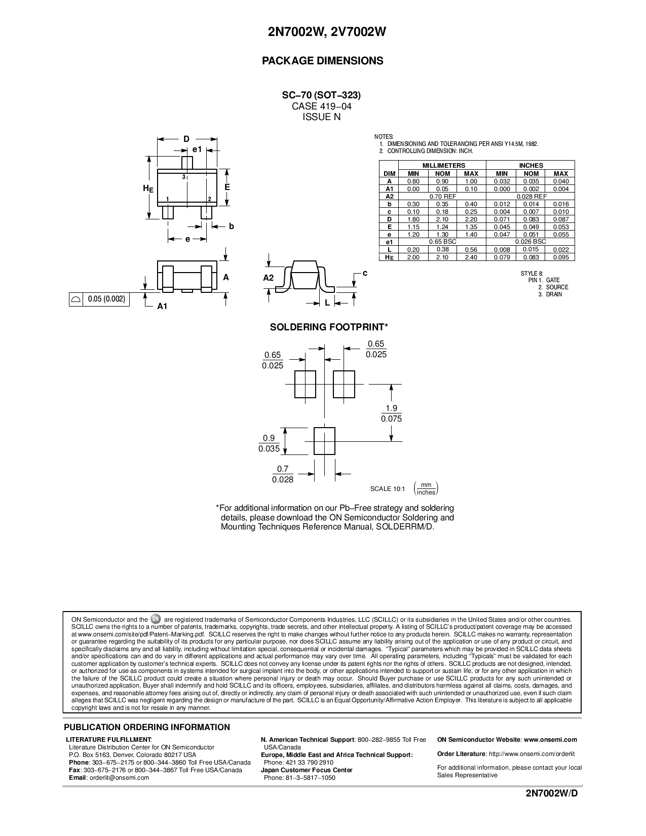 2N7002WT1G_（onsemi(安森美)）2N7002WT1G中文资料_价格_PDF手册-立创电子商城