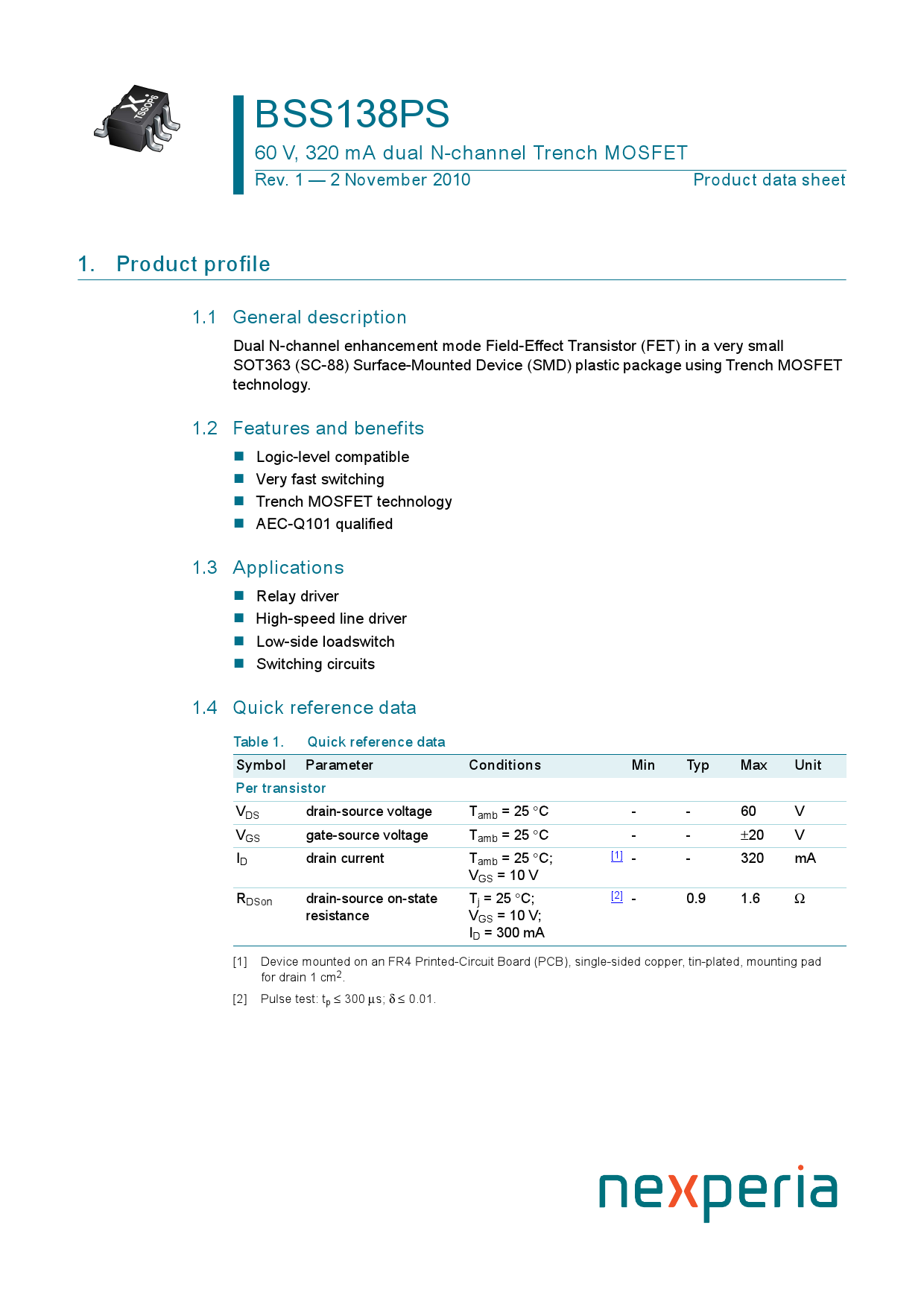BSS138PS,115_（Nexperia(安世)）BSS138PS,115中文资料_价格_PDF手册-立创电子商城