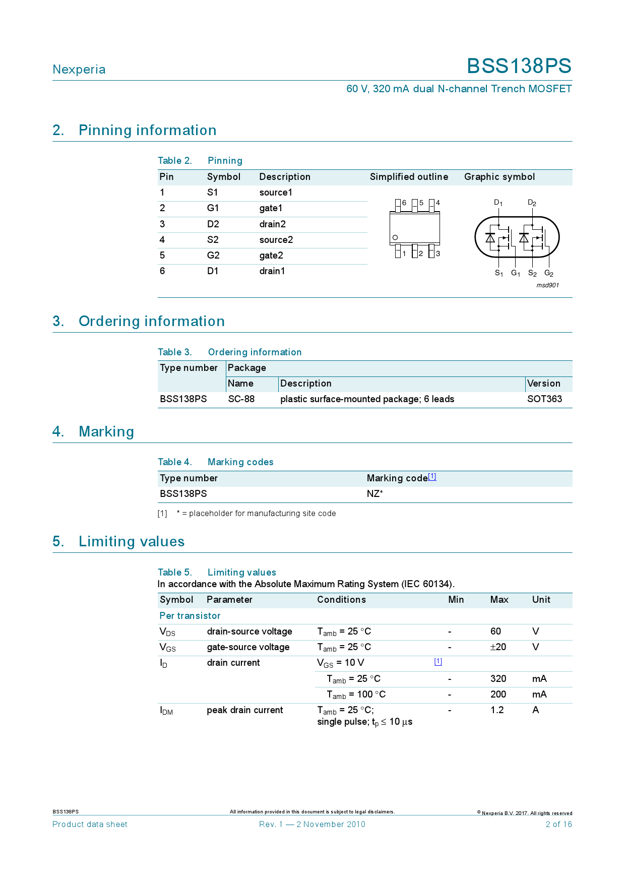 BSS138PS,115_（Nexperia(安世)）BSS138PS,115中文资料_价格_PDF手册-立创电子商城