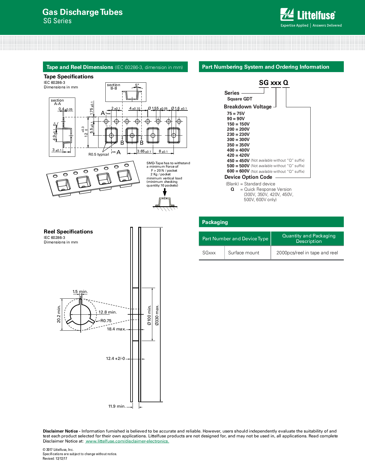 SG90_（Littelfuse(美国力特)）SG90中文资料_价格_PDF手册-立创电子商城