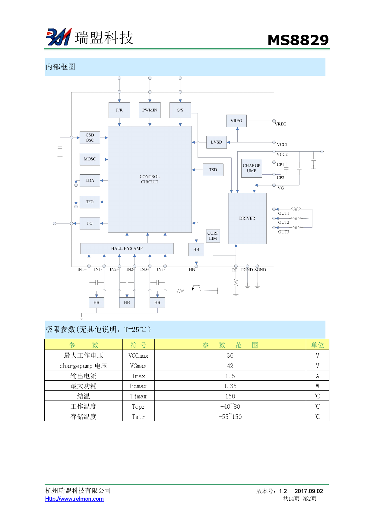 MS8829_（杭州瑞盟）MS8829中文资料_价格_PDF手册-立创电子商城