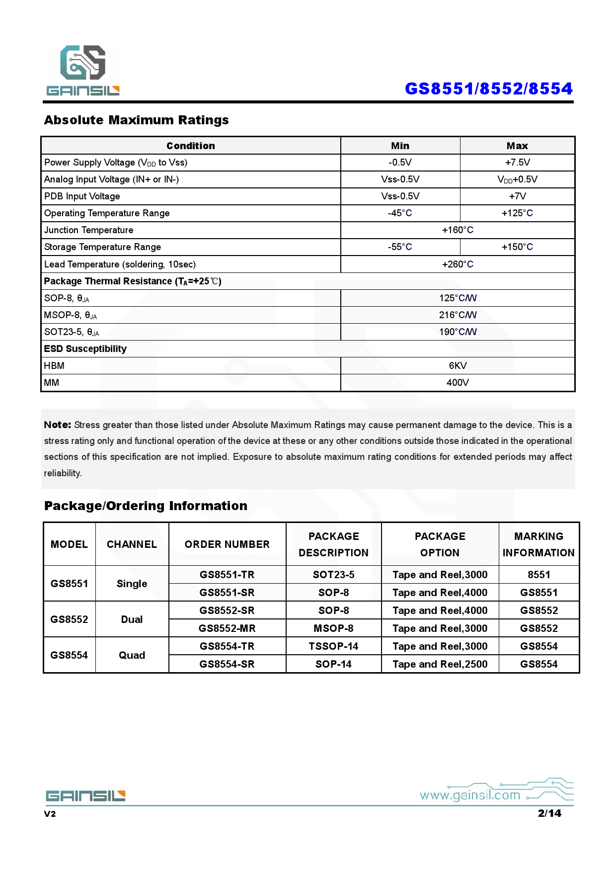 GS8552-SR_（Gainsil聚洵）GS8552-SR中文资料_价格_PDF手册-立创电子商城