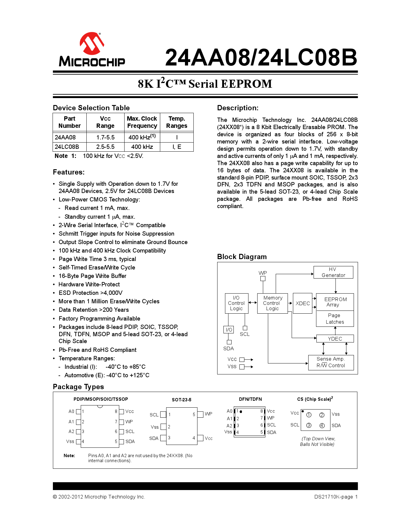 24LC08B-I/ST_（MICROCHIP(美国微芯)）24LC08B-I/ST中文资料_价格_PDF手册-立创电子商城
