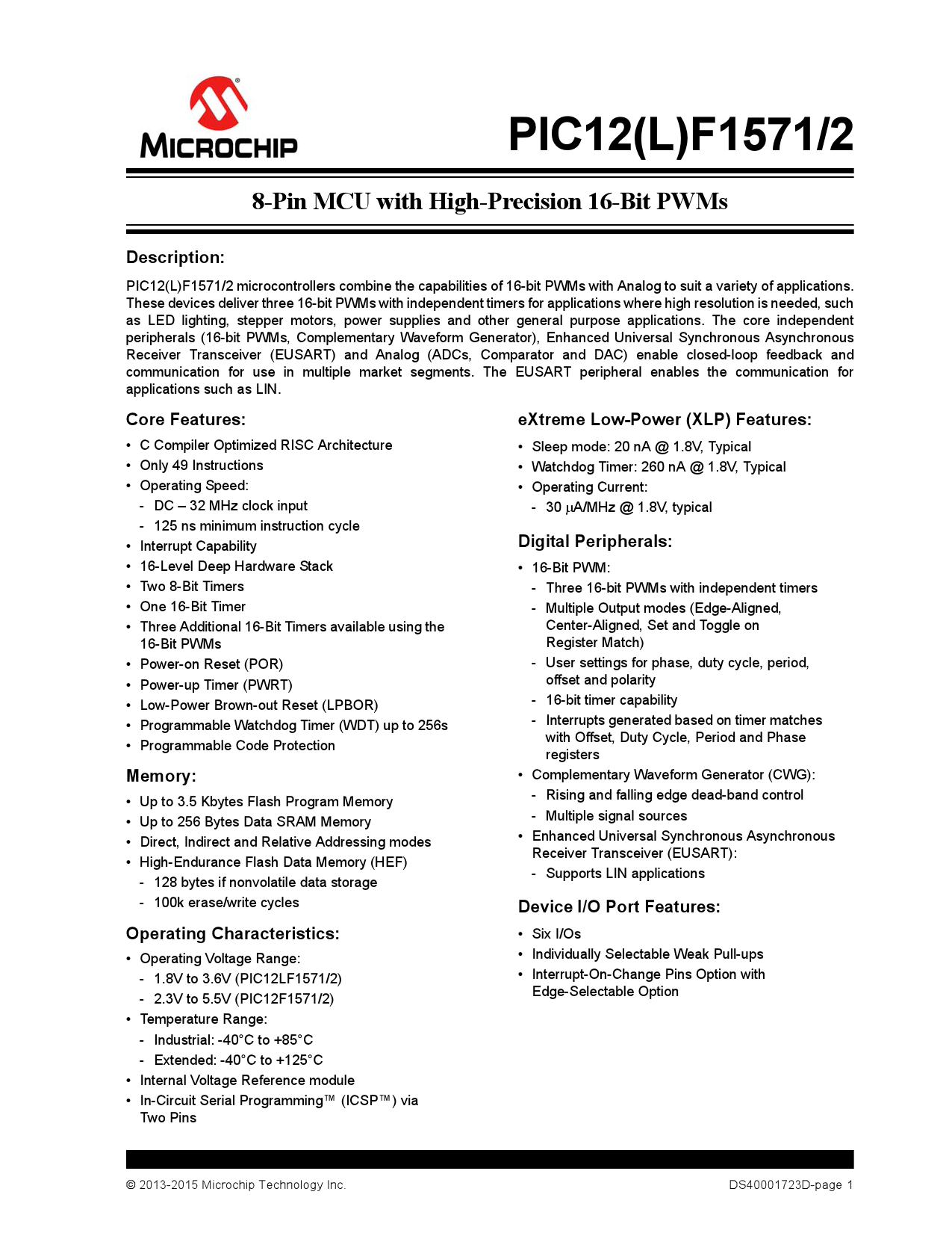 PIC12F1572-I/SN_（MICROCHIP(美国微芯)）PIC12F1572-I/SN中文资料_价格_PDF手册-立创电子商城