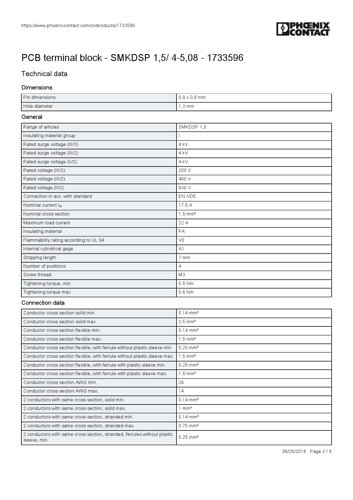 1733596_（Phoenix Contact(菲尼克斯)）1733596中文资料_价格_PDF手册-立创电子商城