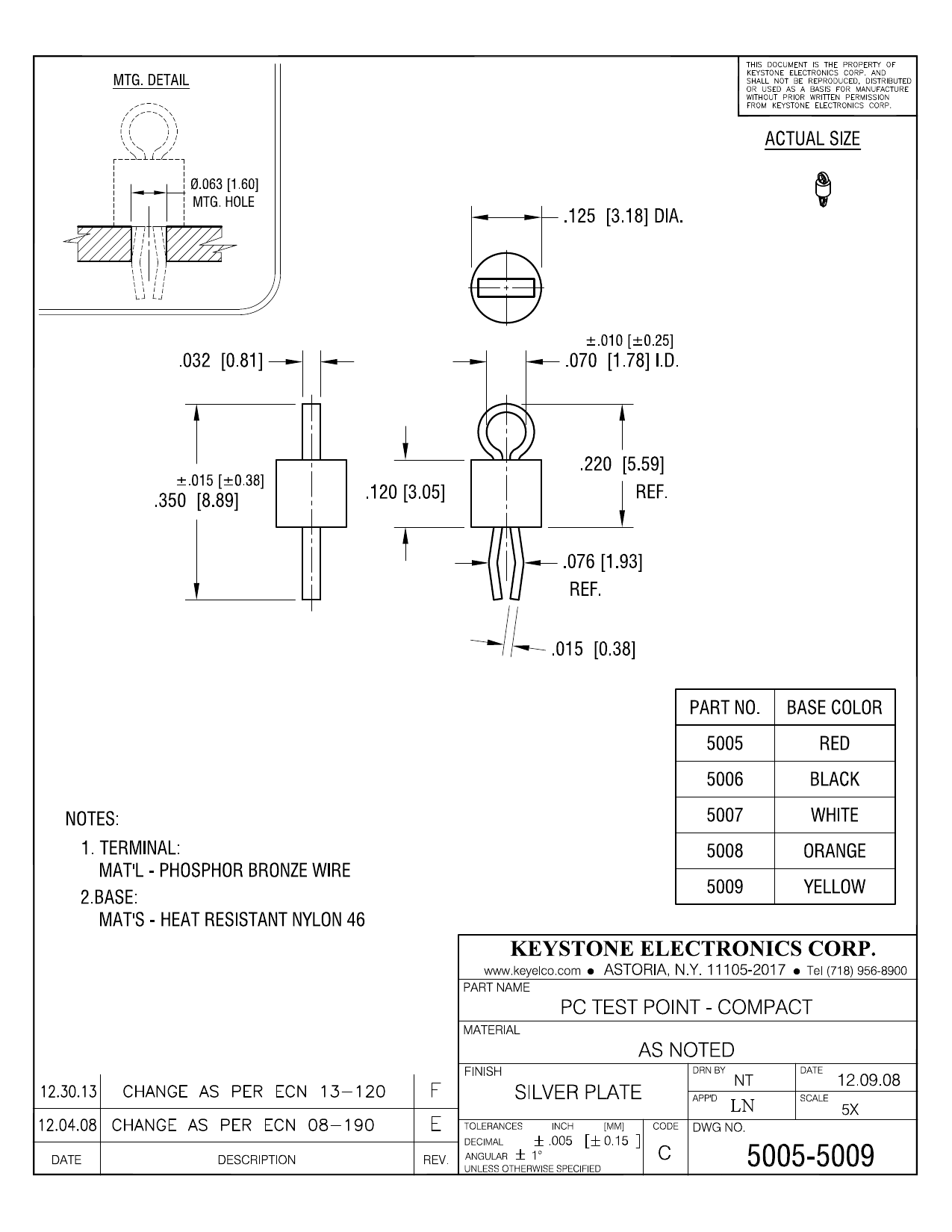 5007_（Keystone）5007中文资料_价格_PDF手册-立创电子商城