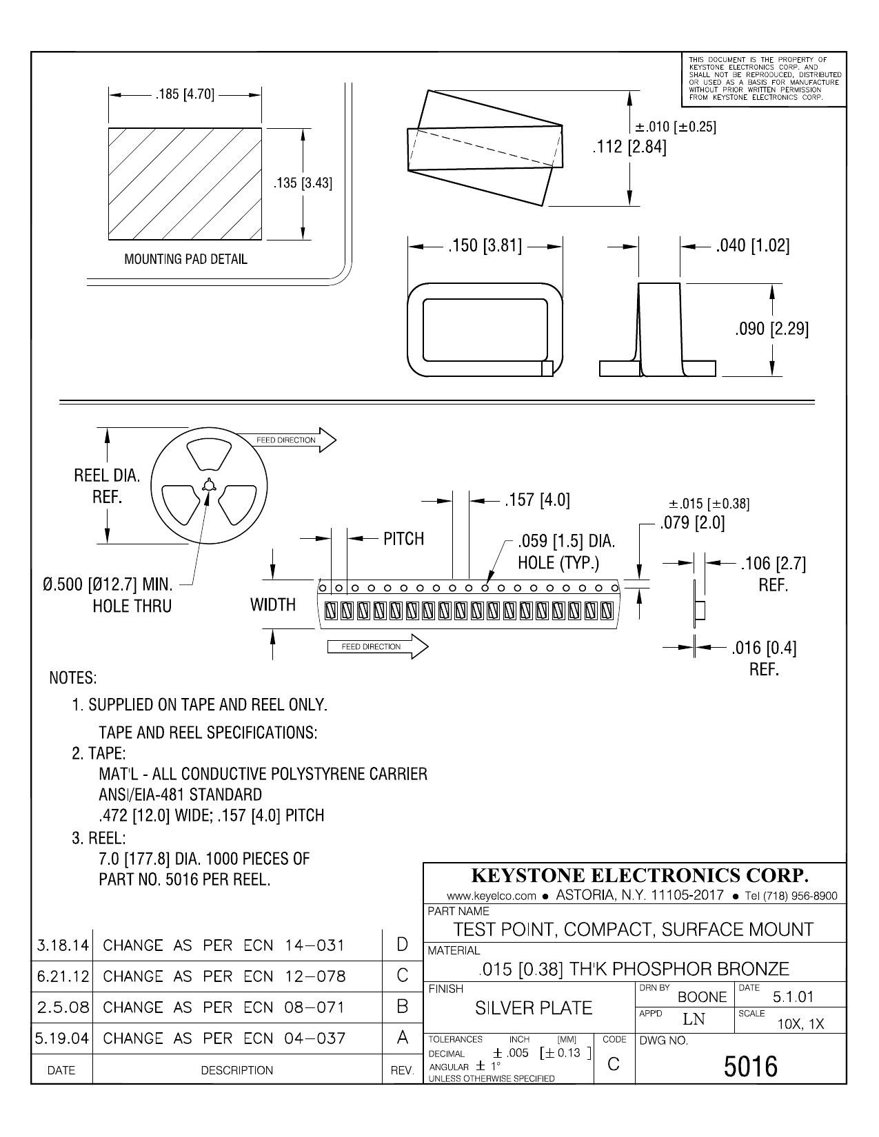 5016_（Keystone）5016中文资料_价格_PDF手册-立创电子商城