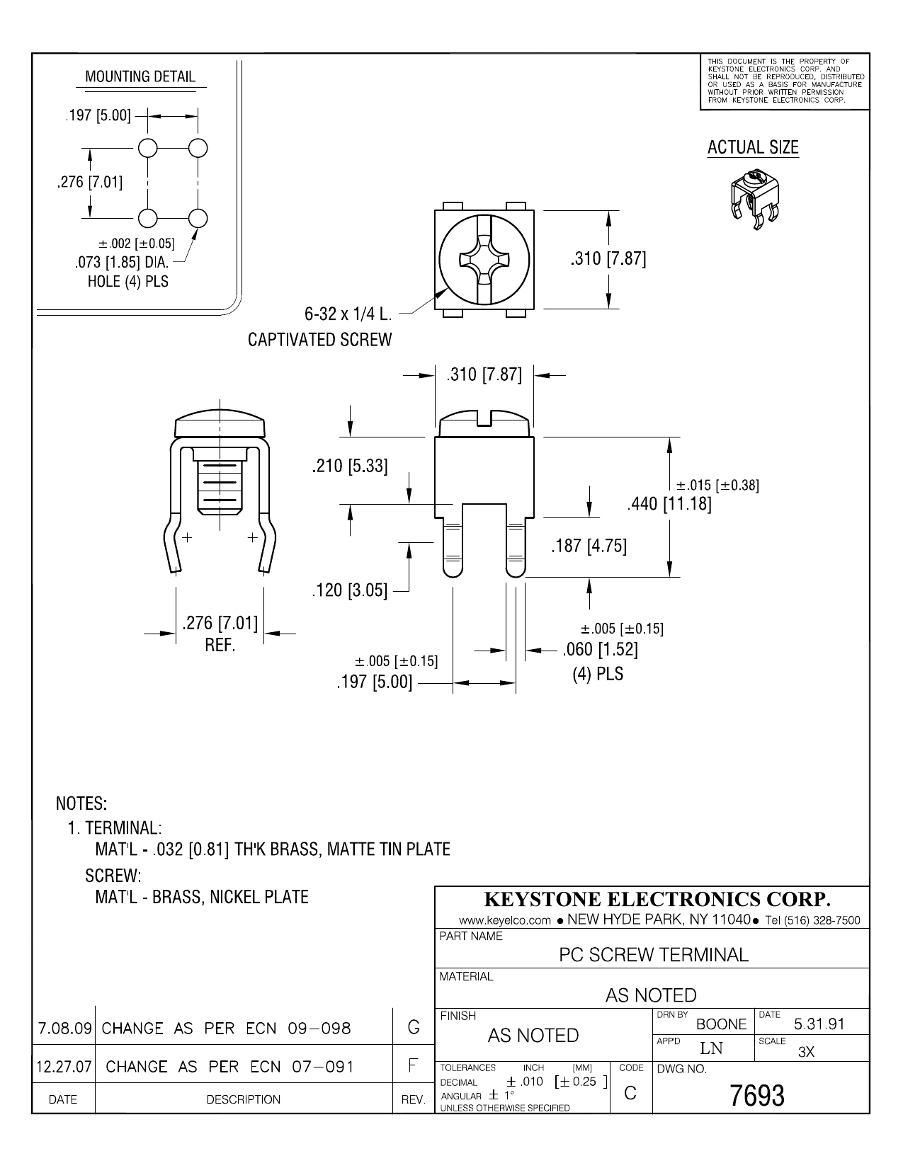 7693_（Keystone）7693中文资料_价格_PDF手册-立创电子商城