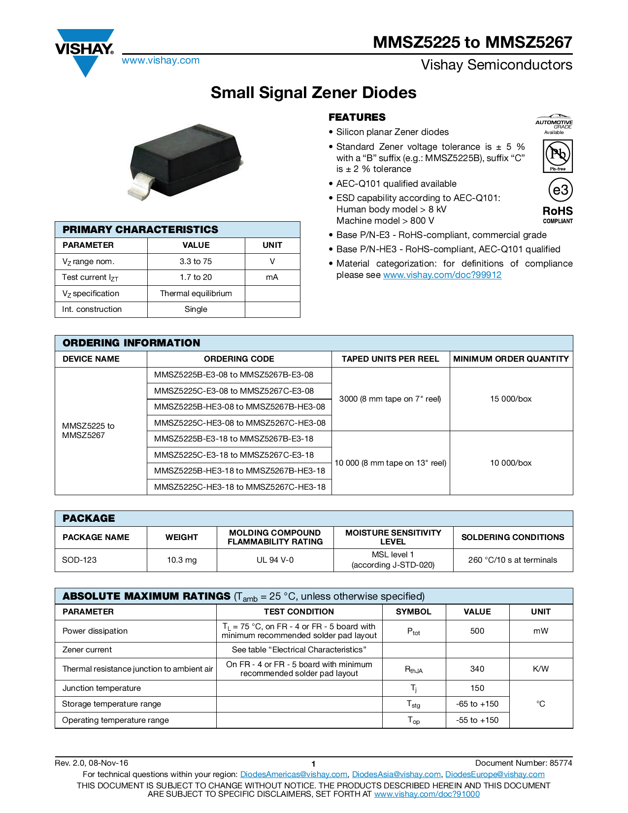 MMSZ5245B-E3-08_（VISHAY(威世)）MMSZ5245B-E3-08中文资料_价格_PDF手册-立创电子商城