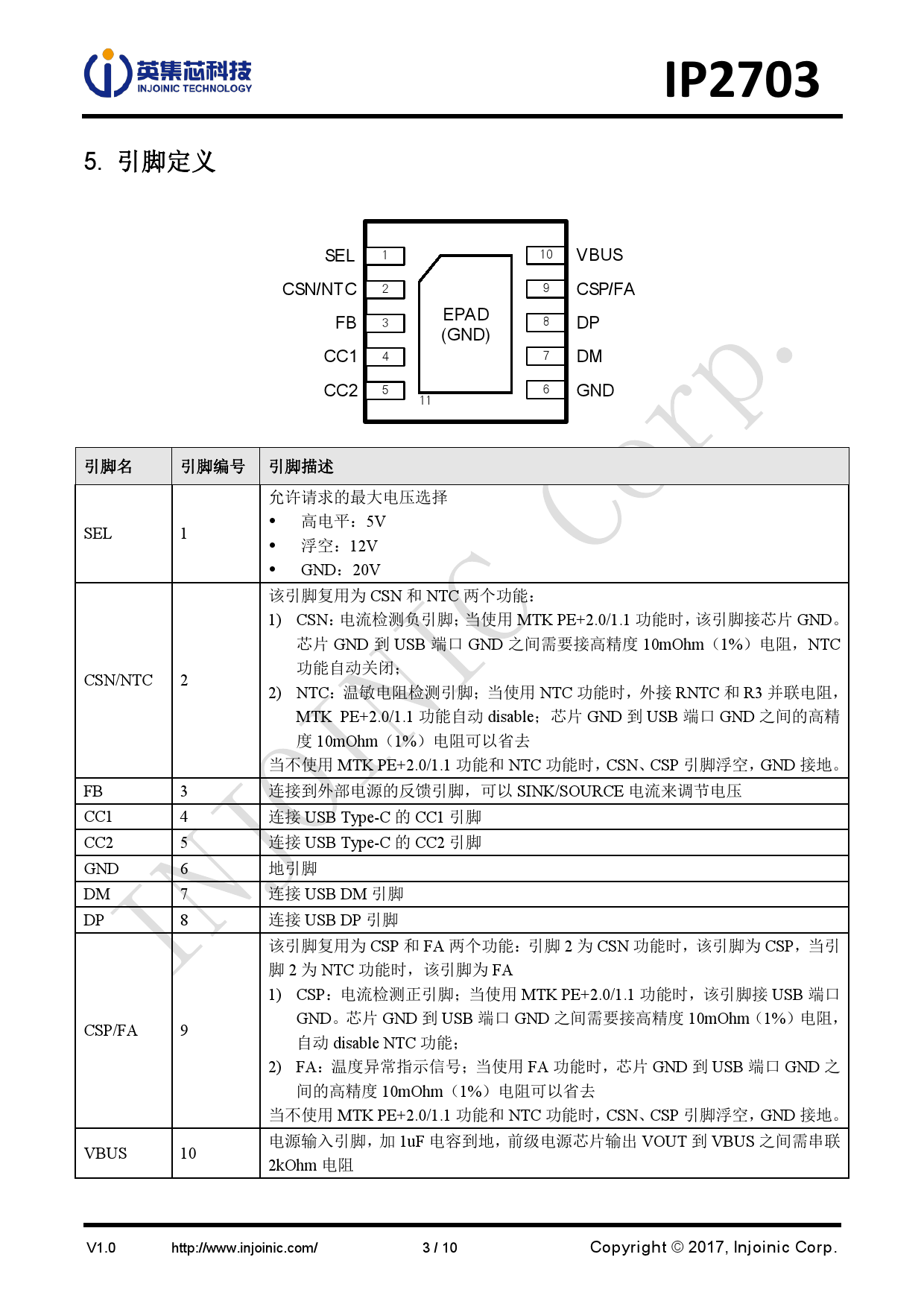 IP2703_（INJOINIC(英集芯)）IP2703中文资料_价格_PDF手册-立创电子商城
