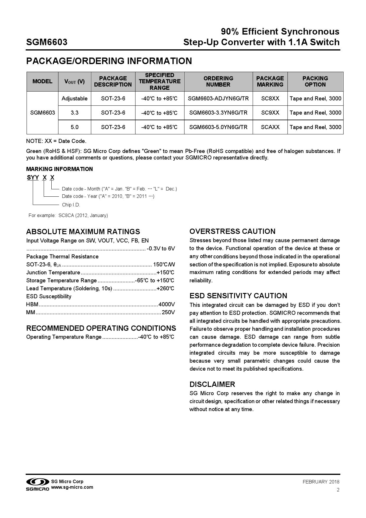 SGM6603-3.3YN6G/TR_（SGMICRO(圣邦微)）SGM6603-3.3YN6G/TR中文资料_价格_PDF手册-立创电子商城