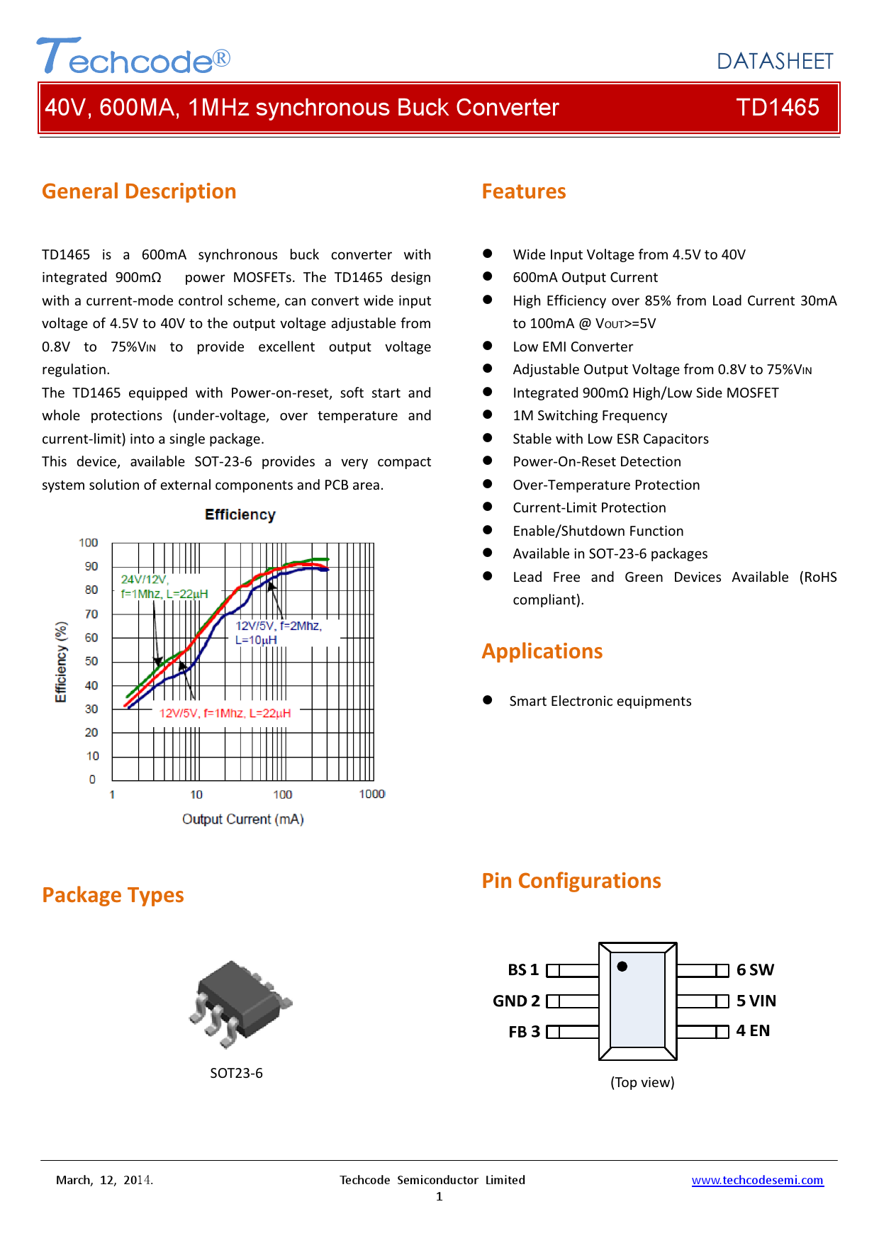 TD1465_（Techcode(泰德)）TD1465中文资料_价格_PDF手册-立创电子商城