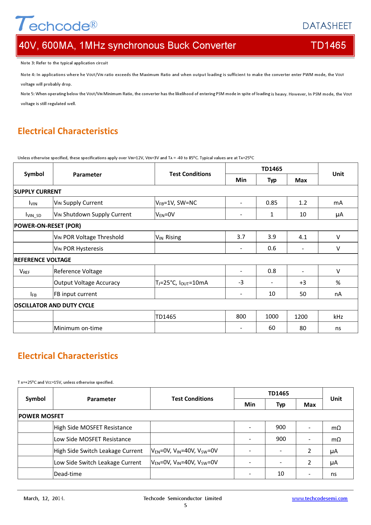 TD1465_（Techcode(泰德)）TD1465中文资料_价格_PDF手册-立创电子商城