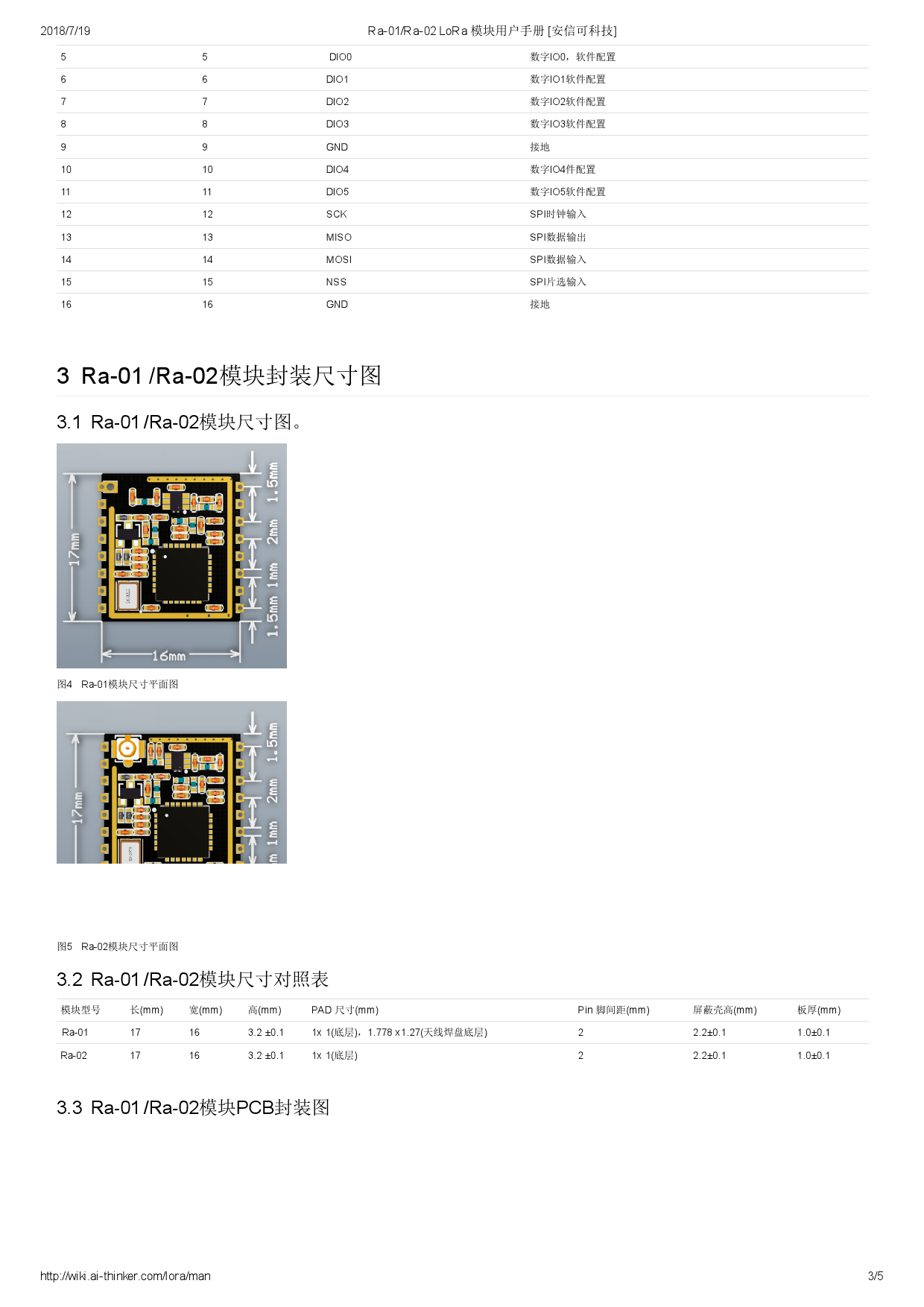 Ra-01_（Ai-Thinker(安信可)）Ra-01中文资料_价格_PDF手册-立创电子商城