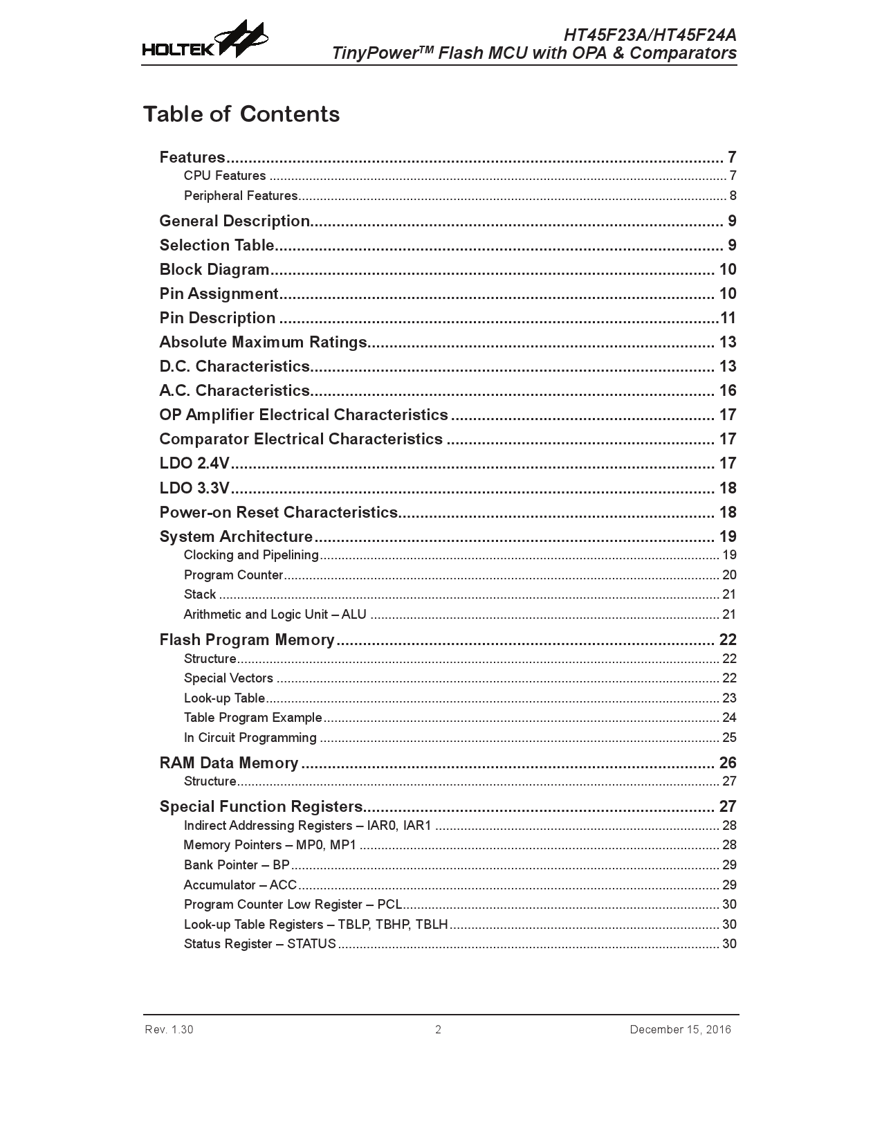 HT45F23A_（HOLTEK(台湾合泰/盛群)）HT45F23A中文资料_价格_PDF手册-立创电子商城