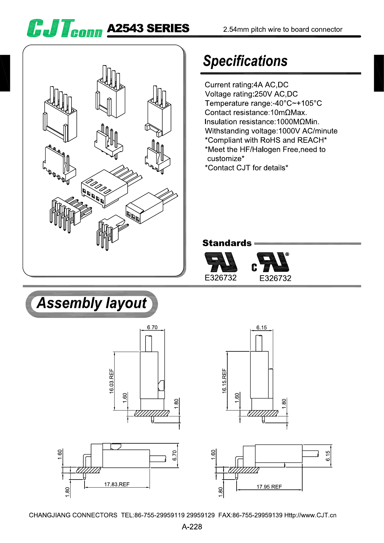 A2543WV-4P_（CJT(长江连接器)）A2543WV-4P中文资料_价格_PDF手册-立创电子商城