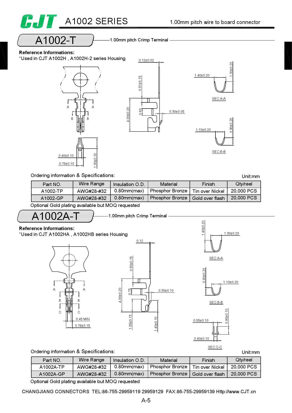 A1002WV-S-6P_（CJT(长江连接器)）A1002WV-S-6P中文资料_价格_PDF手册-立创电子商城