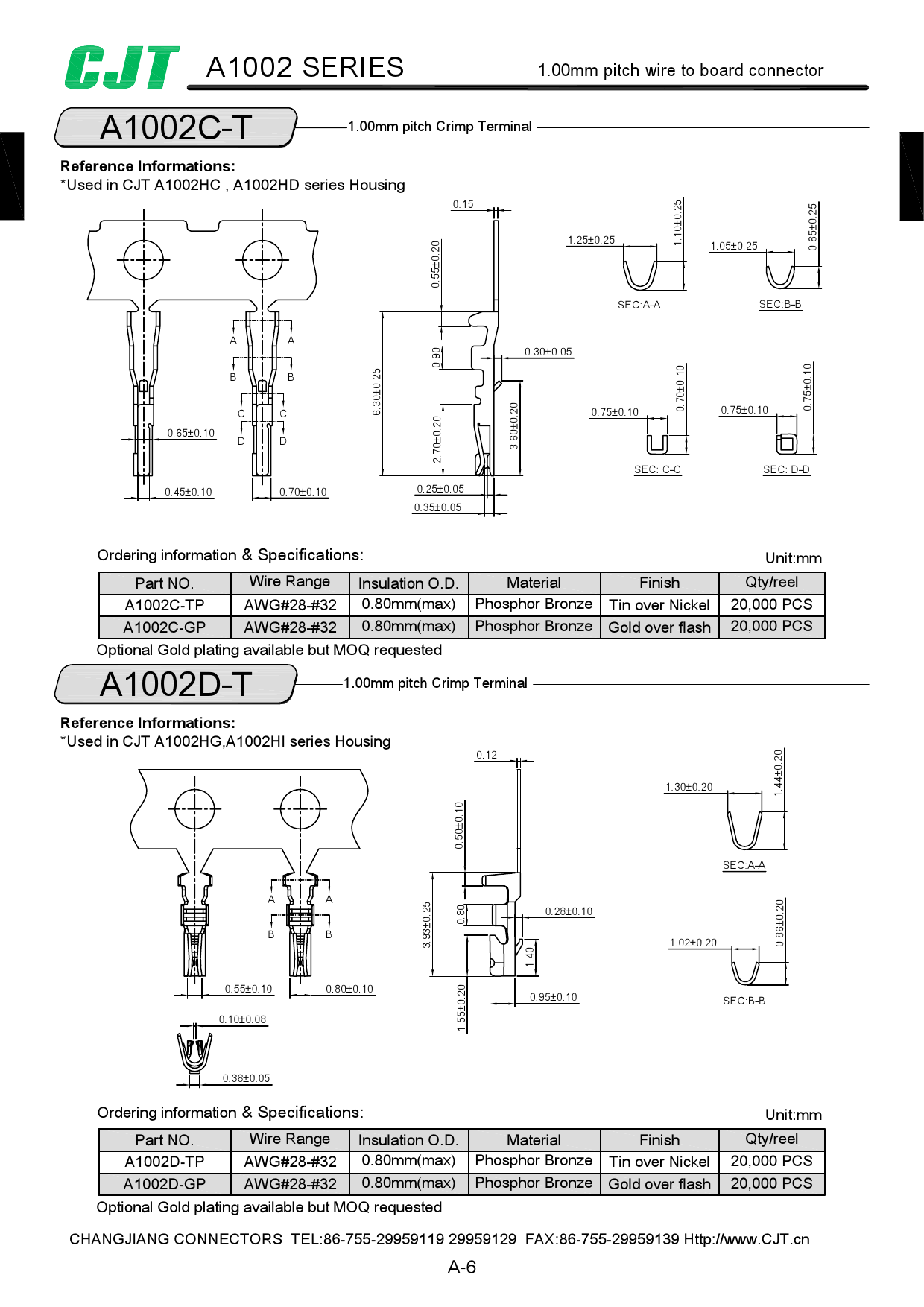 A1002WV-S-10P_（CJT(长江连接器)）A1002WV-S-10P中文资料_价格_PDF手册-立创电子商城