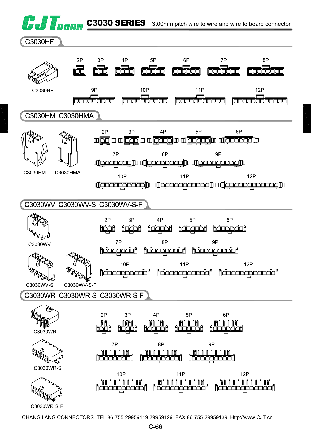 C3030WV-2x4P_（CJT(长江连接器)）C3030WV-2x4P中文资料_价格_PDF手册-立创电子商城