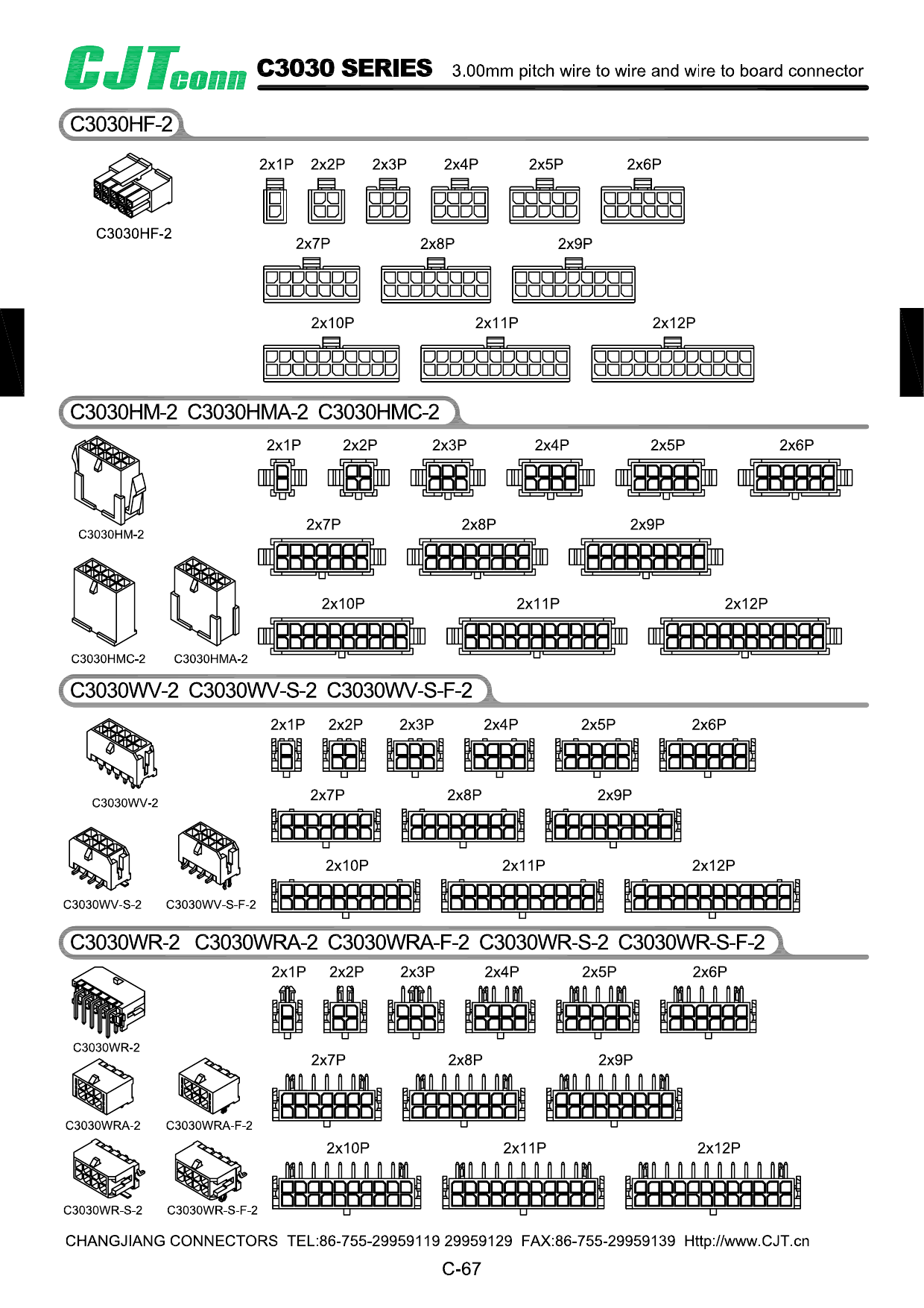 C3030WV-2x4P_（CJT(长江连接器)）C3030WV-2x4P中文资料_价格_PDF手册-立创电子商城