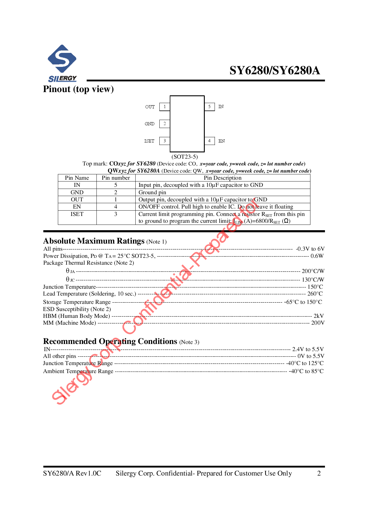 SY6280AAAC_（矽力杰silergy）SY6280AAAC中文资料_价格_PDF手册-立创电子商城