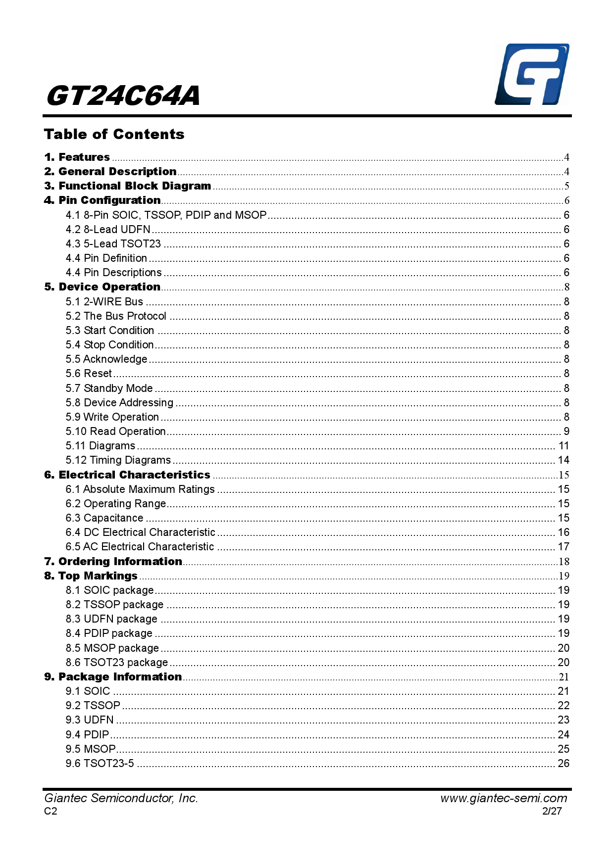 GT24C64A-2GLI-TR_（Giantec(聚辰)）GT24C64A-2GLI-TR中文资料_价格_PDF手册-立创电子商城