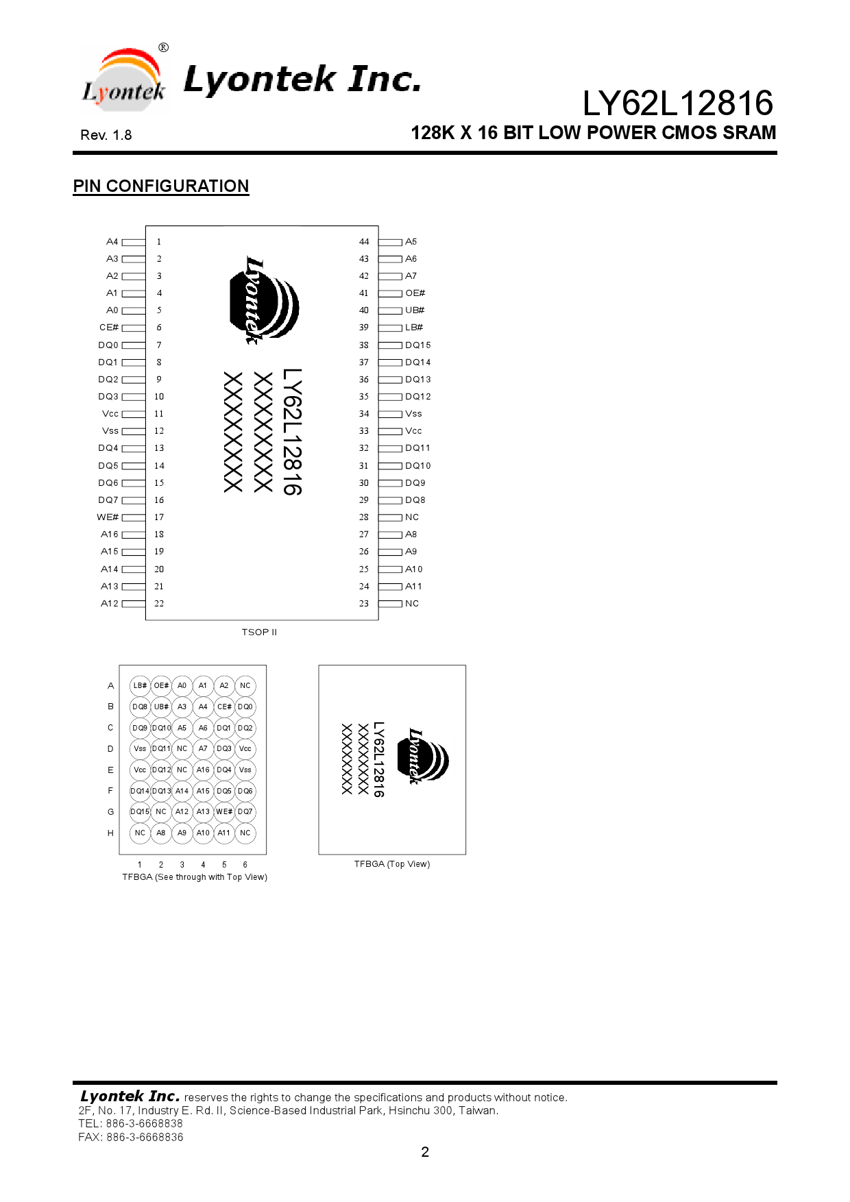 LY62L12816ML-70LLI_（Lyontek(来扬)）LY62L12816ML-70LLI中文资料_价格_PDF手册-立创电子商城