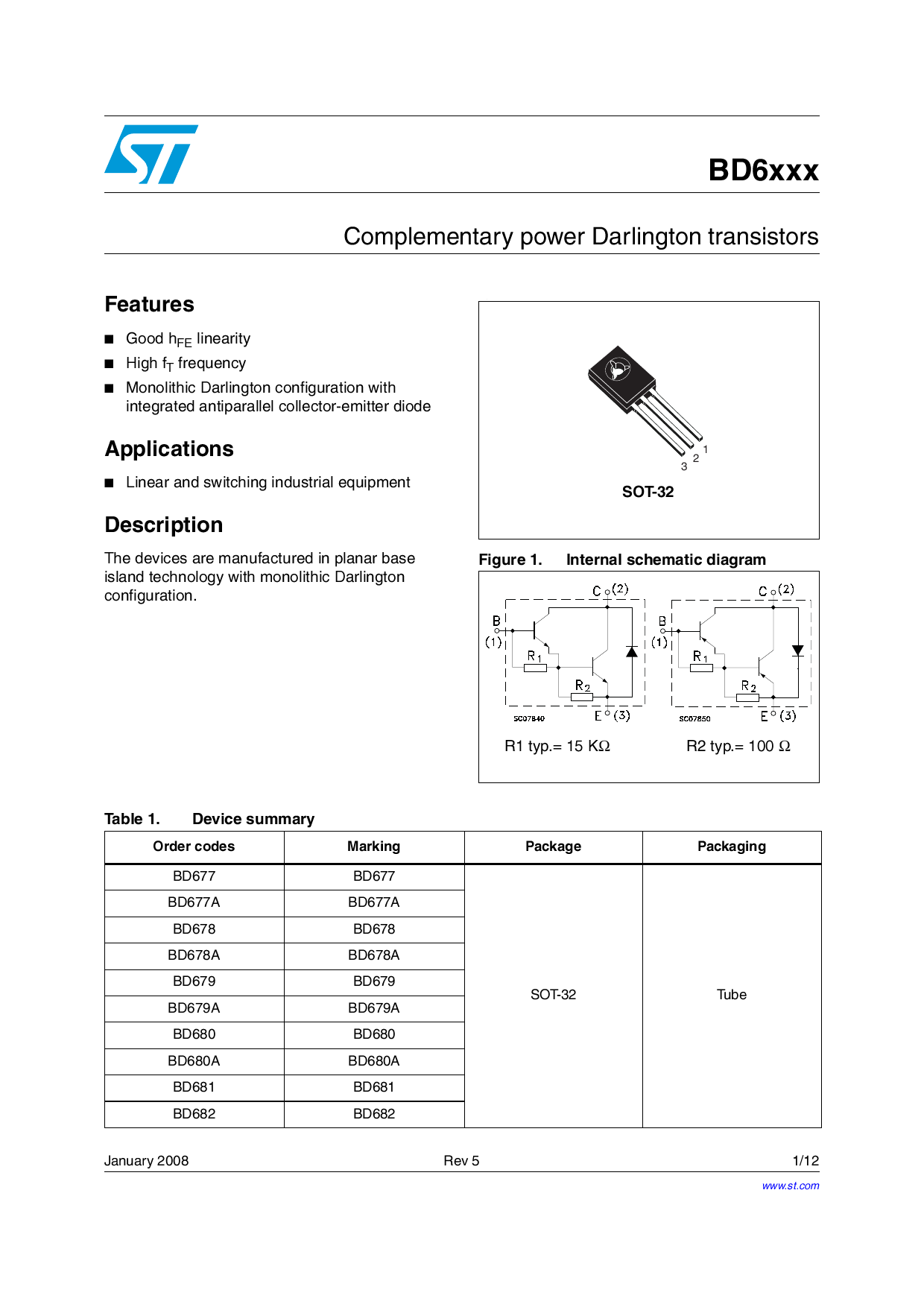 BD678_（ST(意法半导体)）BD678中文资料_价格_PDF手册-立创电子商城