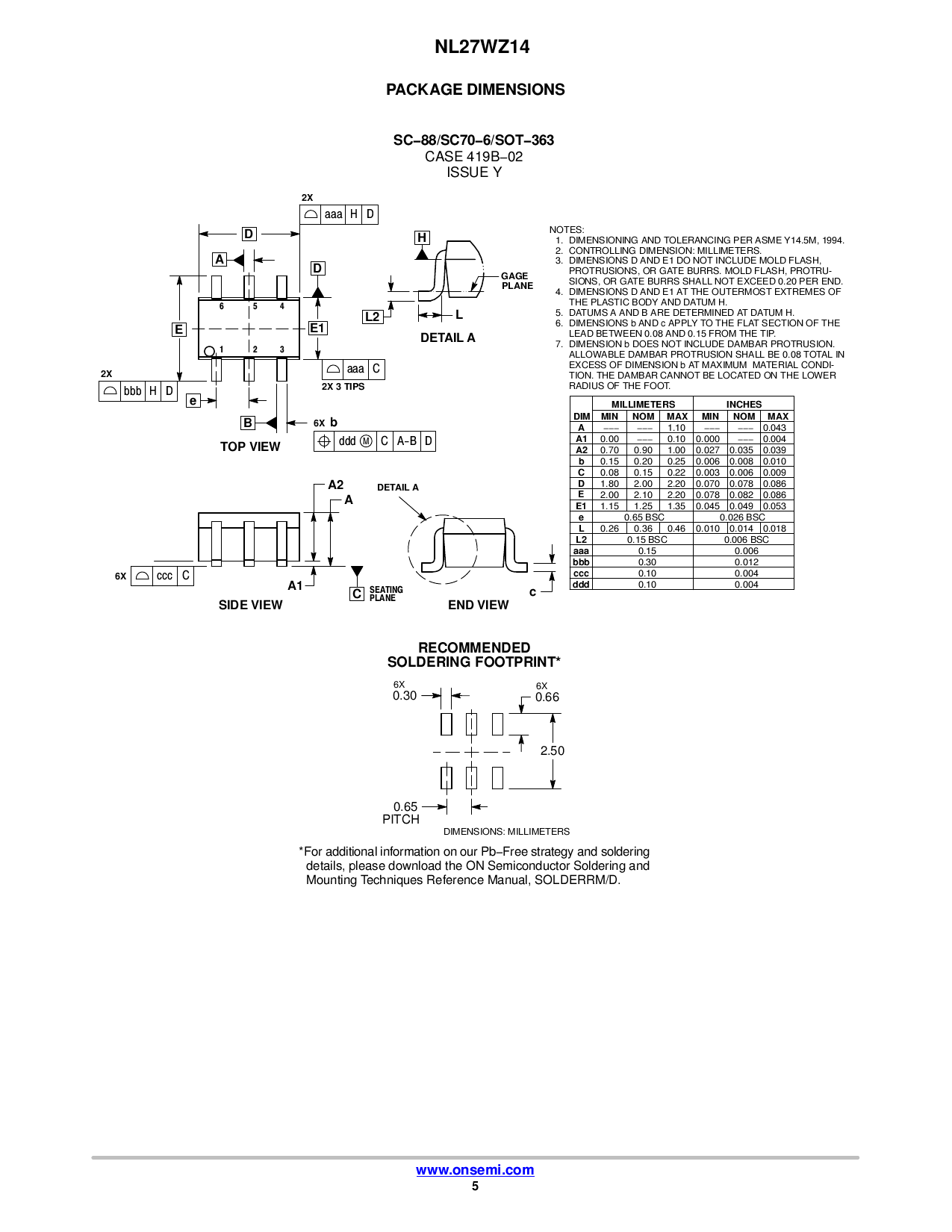NL27WZ14DTT1G_（onsemi(安森美)）NL27WZ14DTT1G中文资料_价格_PDF手册-立创电子商城