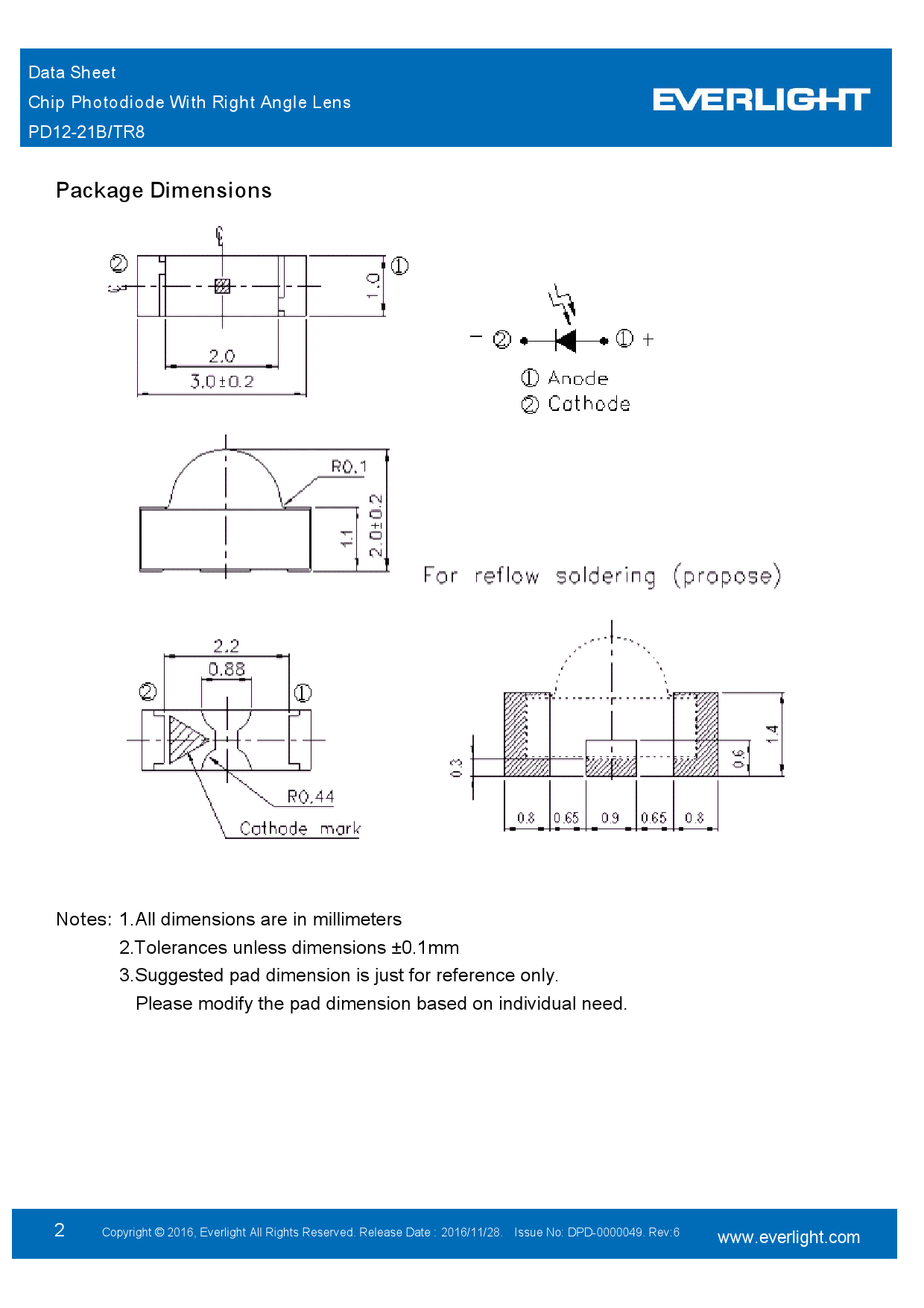 PD12-21B/TR8_（EVERLIGHT(亿光)）PD12-21B/TR8中文资料_价格_PDF手册-立创电子商城