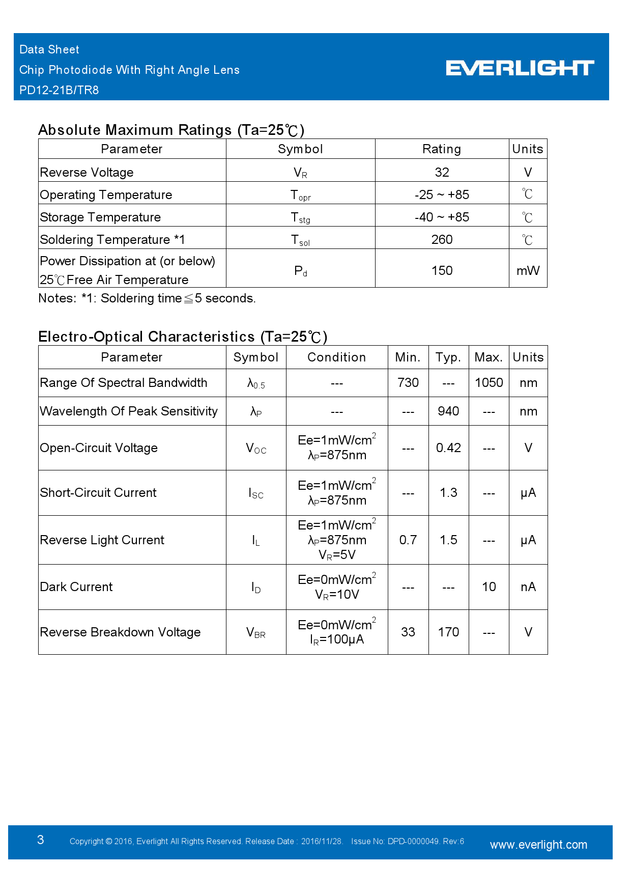 PD12-21B/TR8_（EVERLIGHT(亿光)）PD12-21B/TR8中文资料_价格_PDF手册-立创电子商城