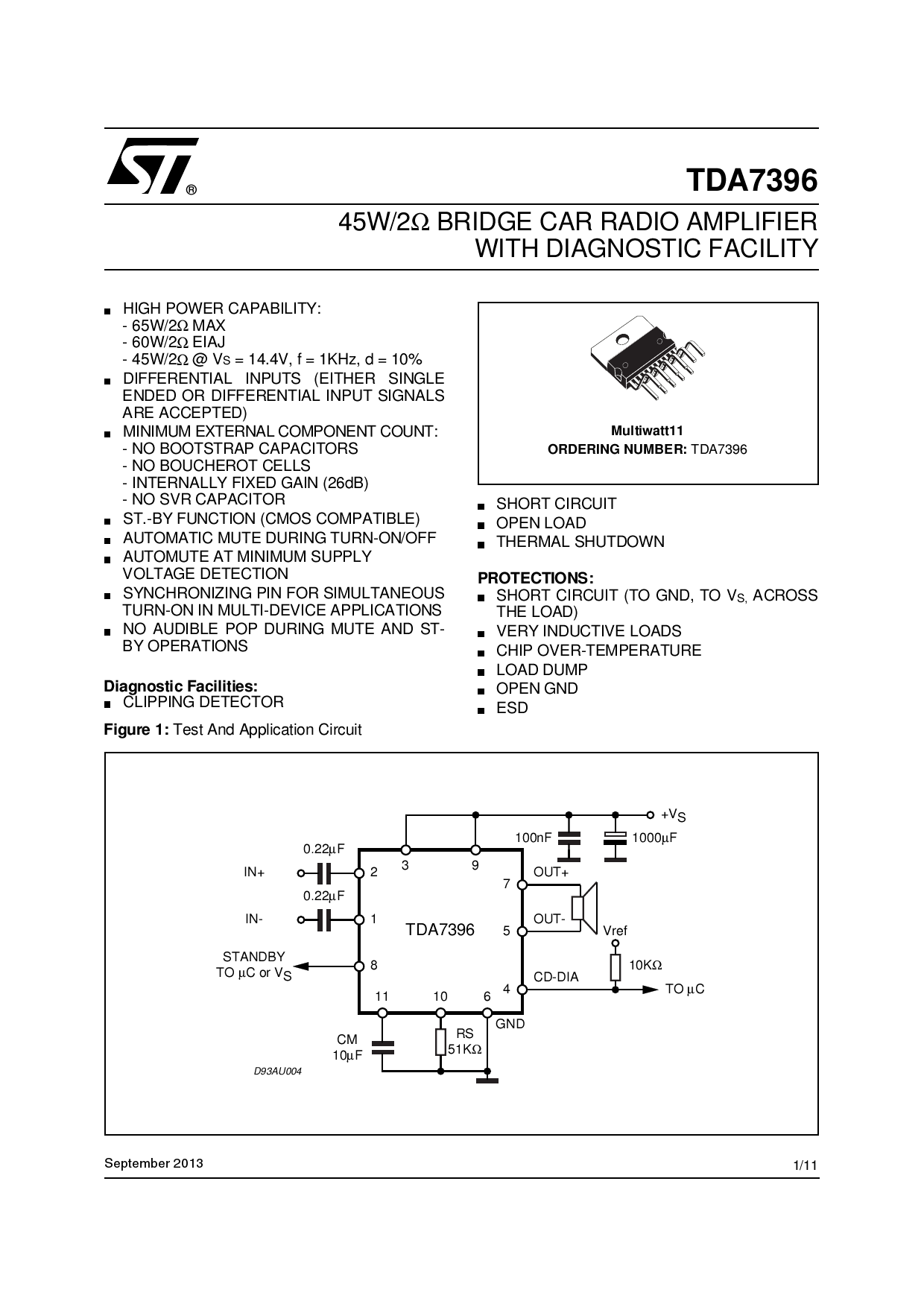 E-TDA7396_（ST(意法半导体)）E-TDA7396中文资料_价格_PDF手册-立创电子商城