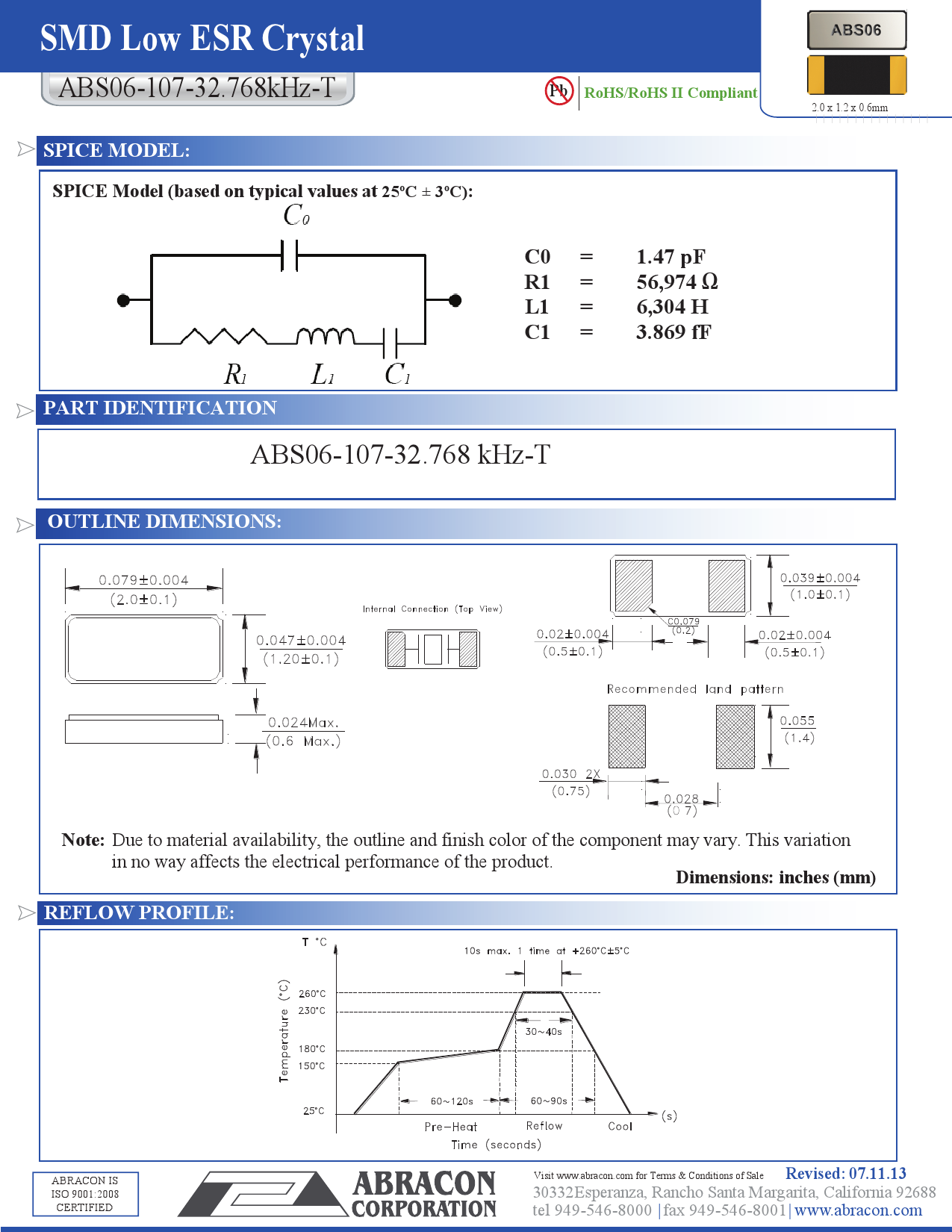 ABS06-107-32.768KHZ-T_（ABRACON）ABS06-107-32.768KHZ-T中文资料_价格_PDF手册-立创电子商城