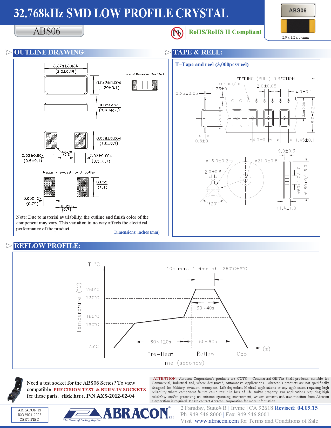 ABS06-32.768KHZ-T_（ABRACON）ABS06-32.768KHZ-T中文资料_价格_PDF手册-立创电子商城