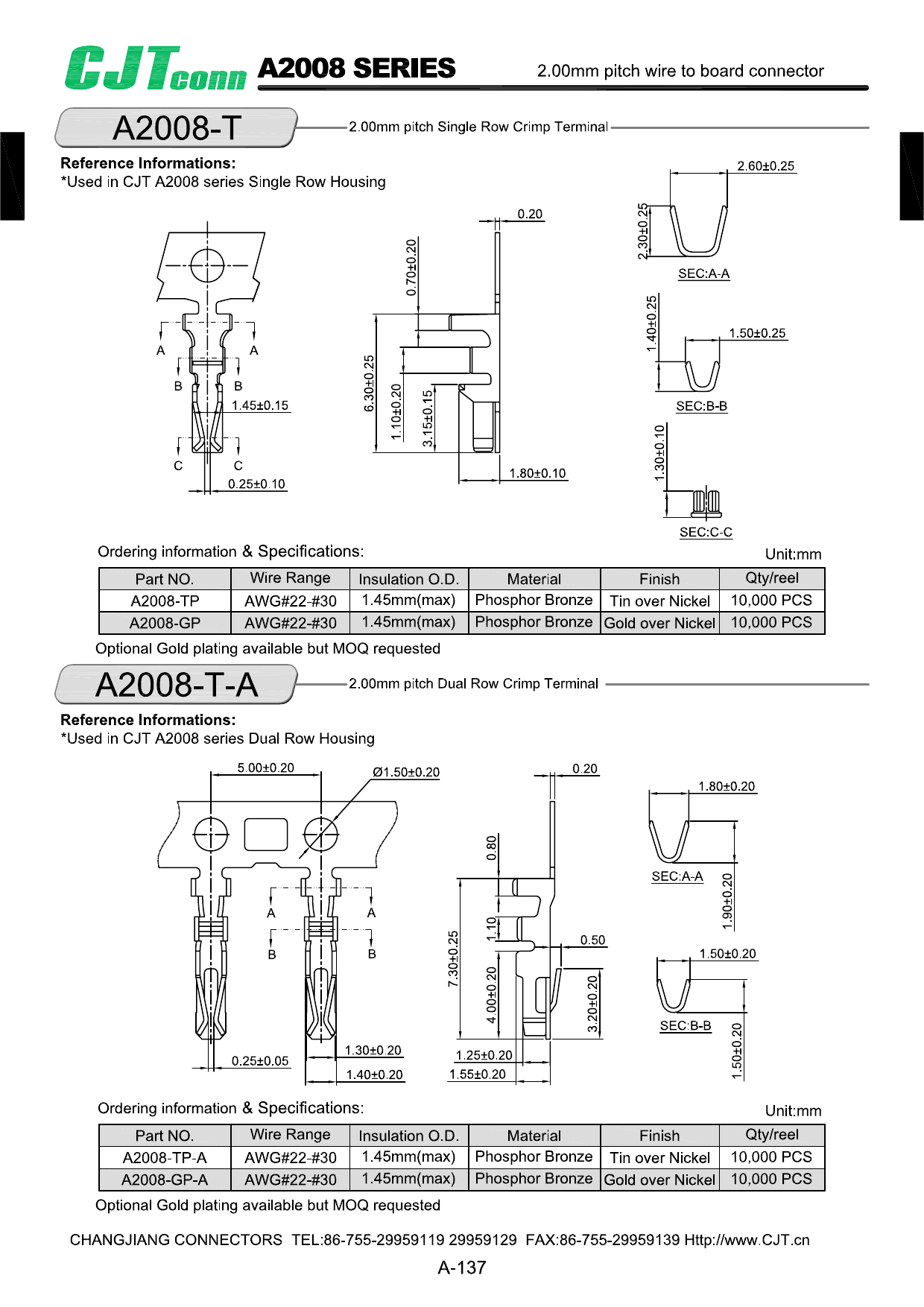 A2008WR-S-10P_（CJT(长江连接器)）A2008WR-S-10P中文资料_价格_PDF手册-立创电子商城
