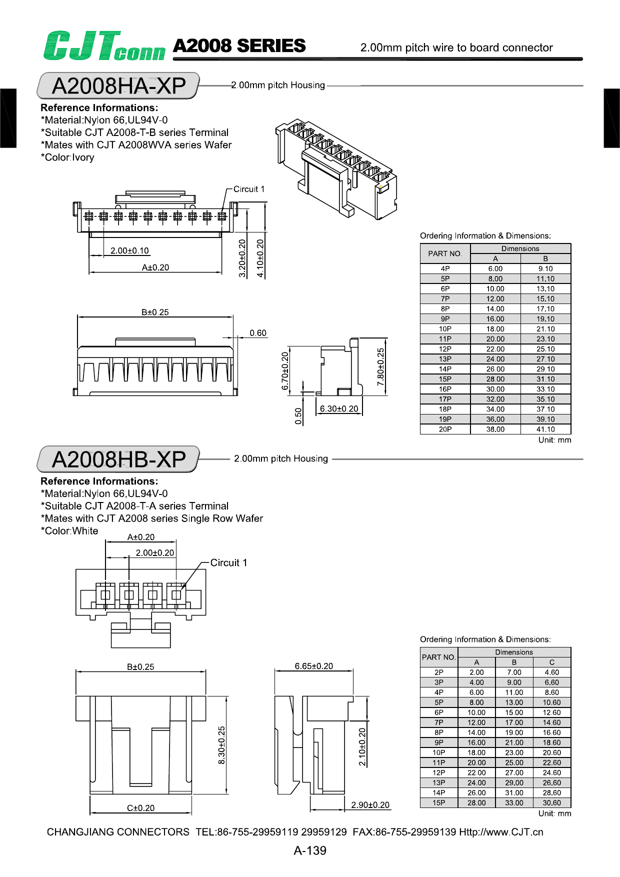 A2008WV-2X4P_（CJT(长江连接器)）A2008WV-2X4P中文资料_价格_PDF手册-立创电子商城
