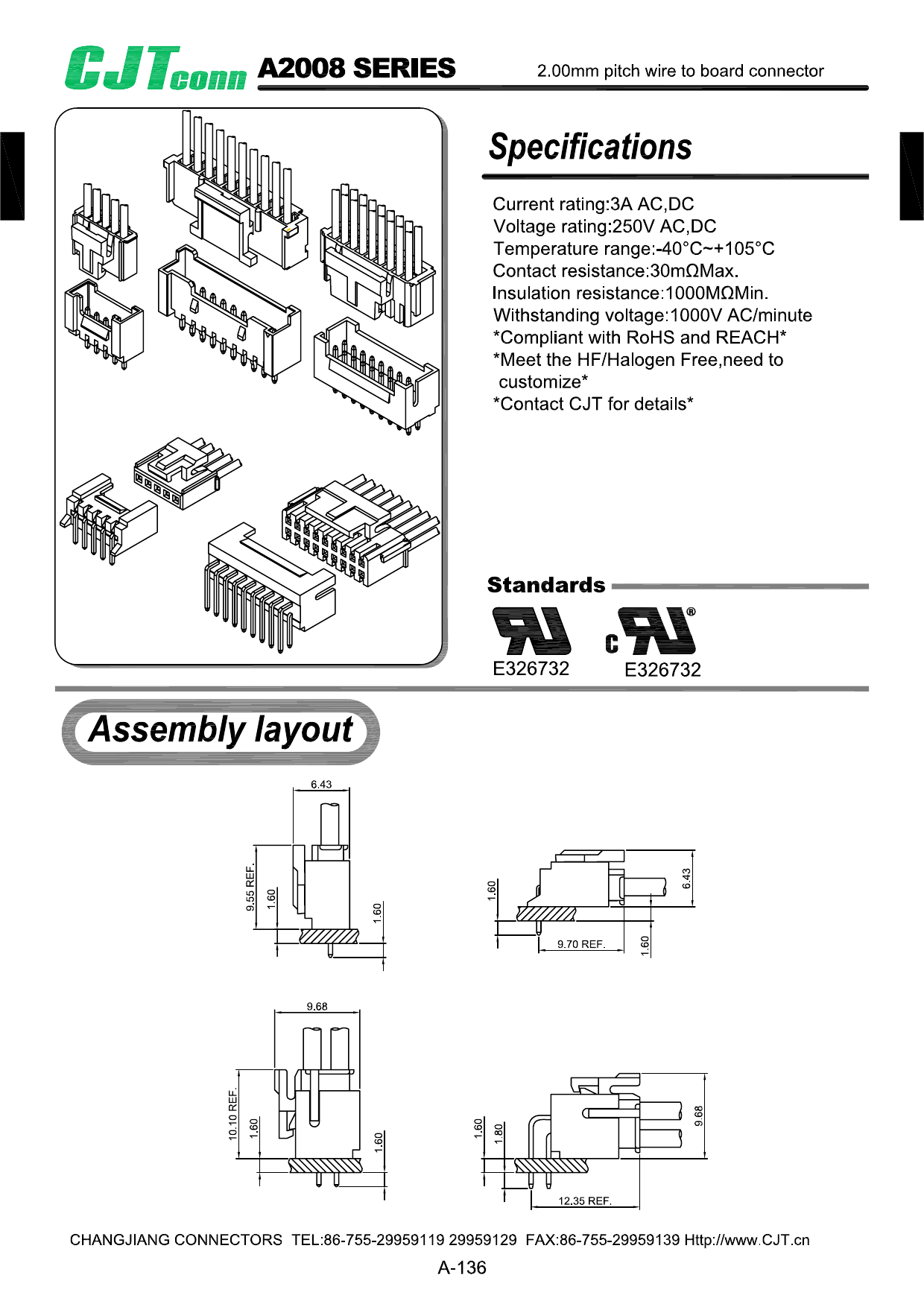 A2008WR-2X2P_（CJT(长江连接器)）A2008WR-2X2P中文资料_价格_PDF手册-立创电子商城