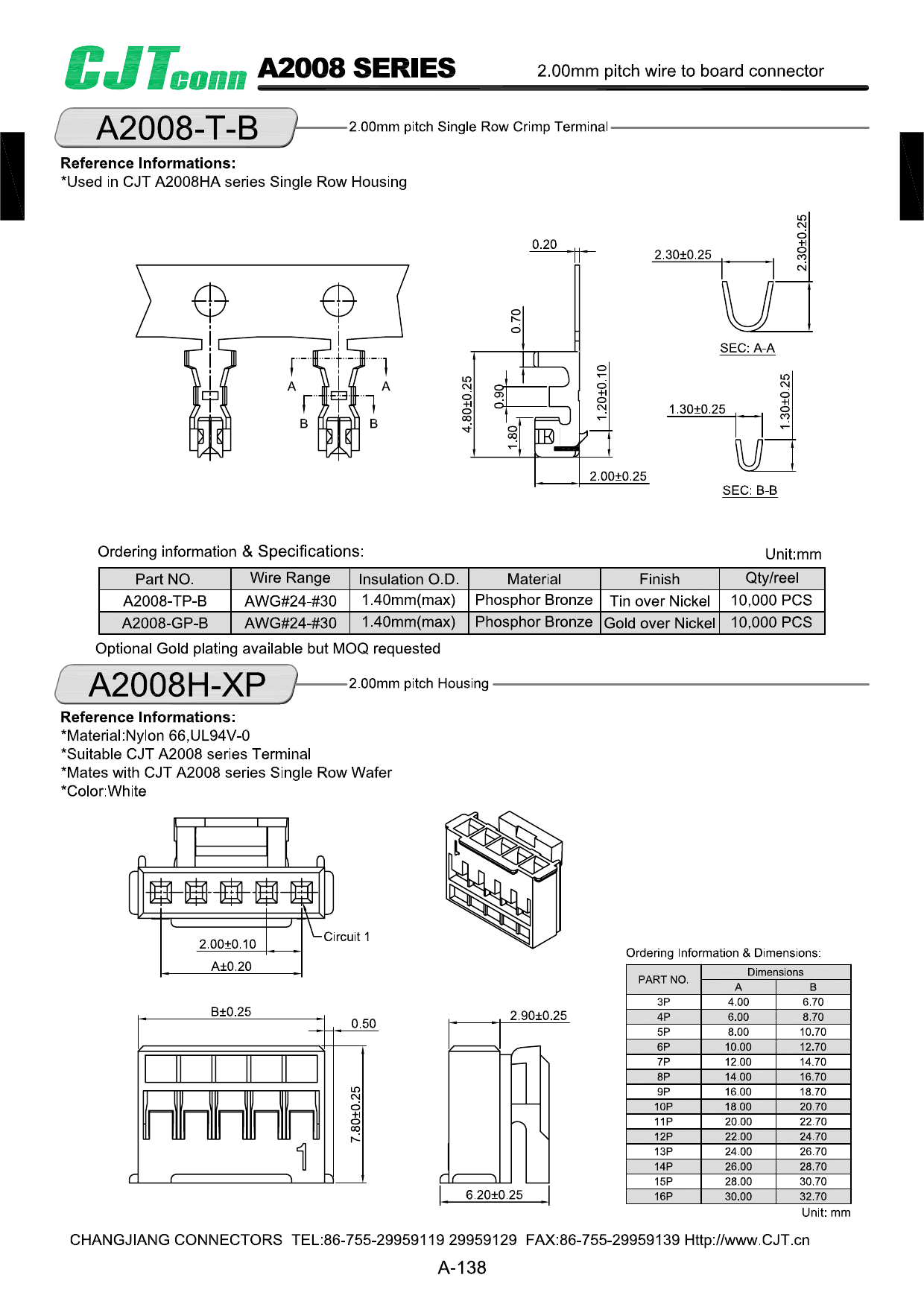 A2008WR-2X2P_（CJT(长江连接器)）A2008WR-2X2P中文资料_价格_PDF手册-立创电子商城