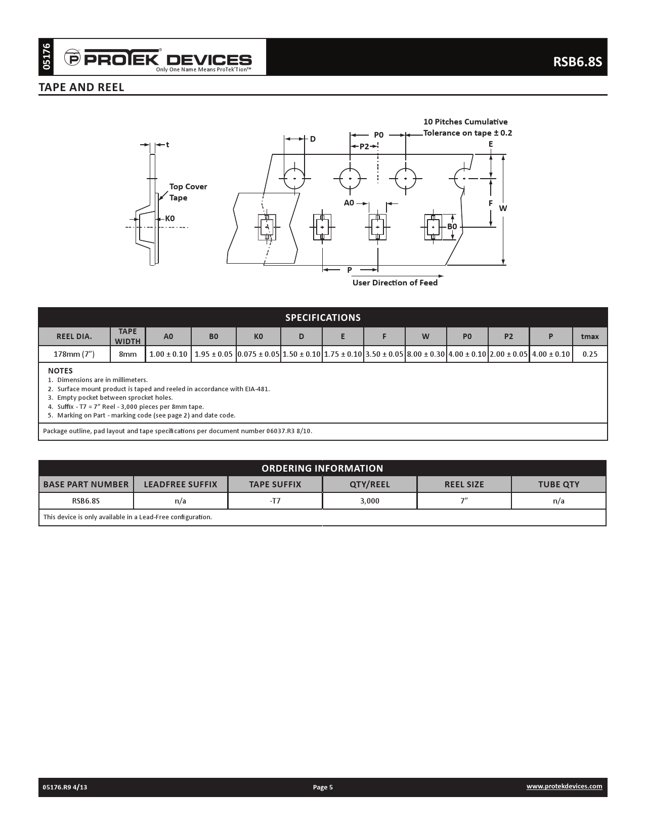 RSB6.8S-LF-T7_（PROTEK）RSB6.8S-LF-T7中文资料_价格_PDF手册-立创电子商城