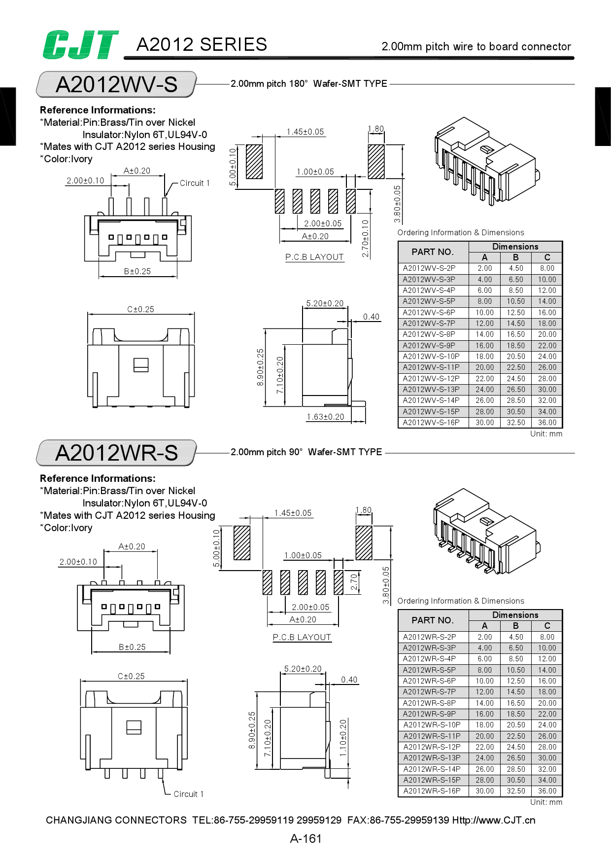A2012WR-S-2P_（CJT(长江连接器)）A2012WR-S-2P中文资料_价格_PDF手册-立创电子商城