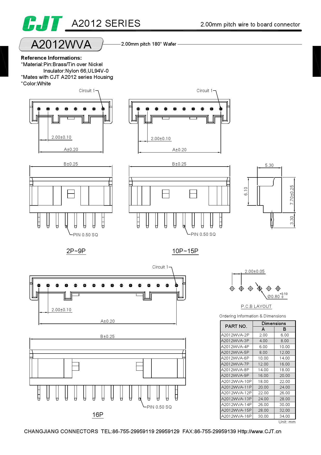 A2012WR-S-2P_（CJT(长江连接器)）A2012WR-S-2P中文资料_价格_PDF手册-立创电子商城