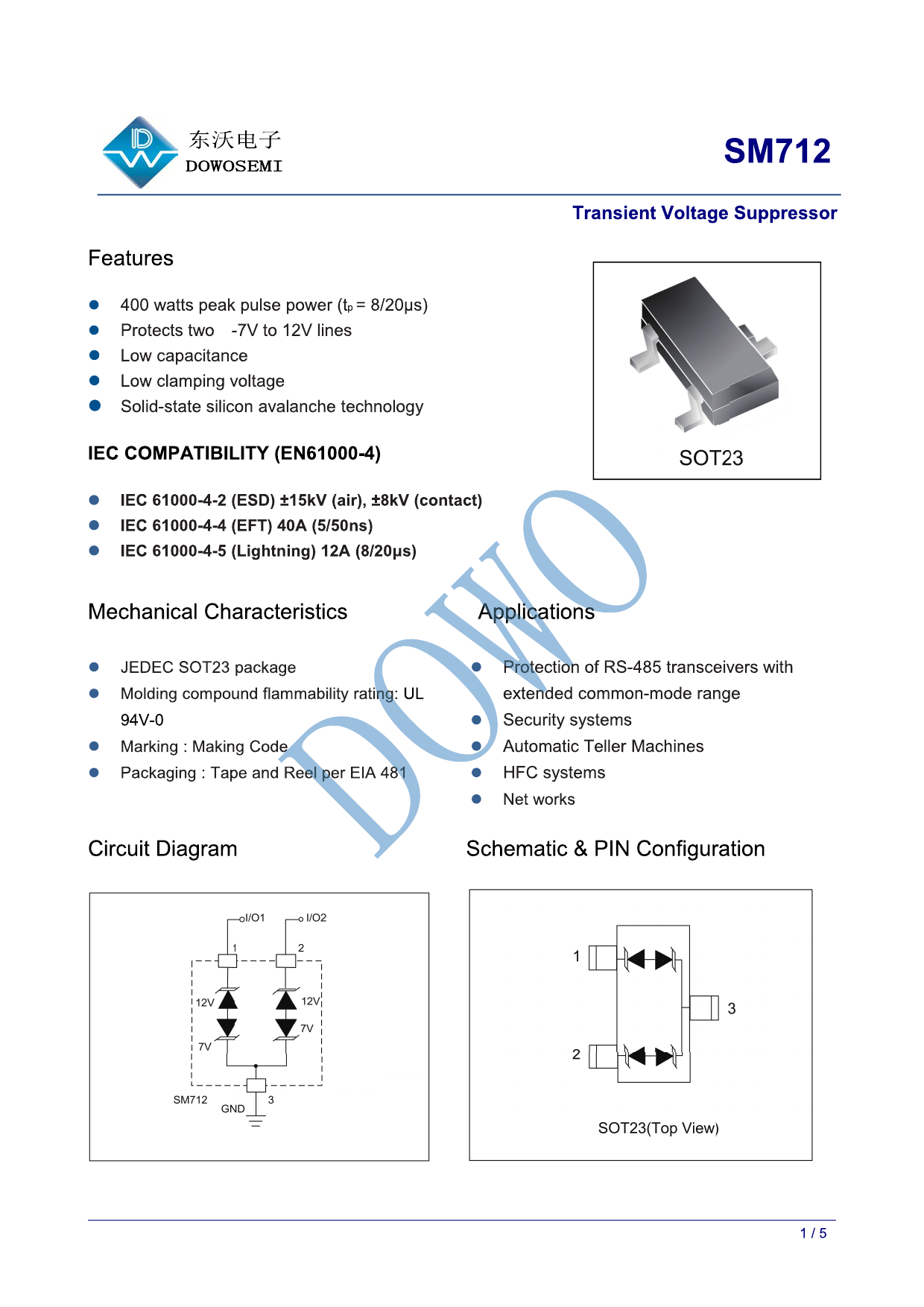 SM712_（DOWO(东沃)）SM712中文资料_价格_PDF手册-立创电子商城