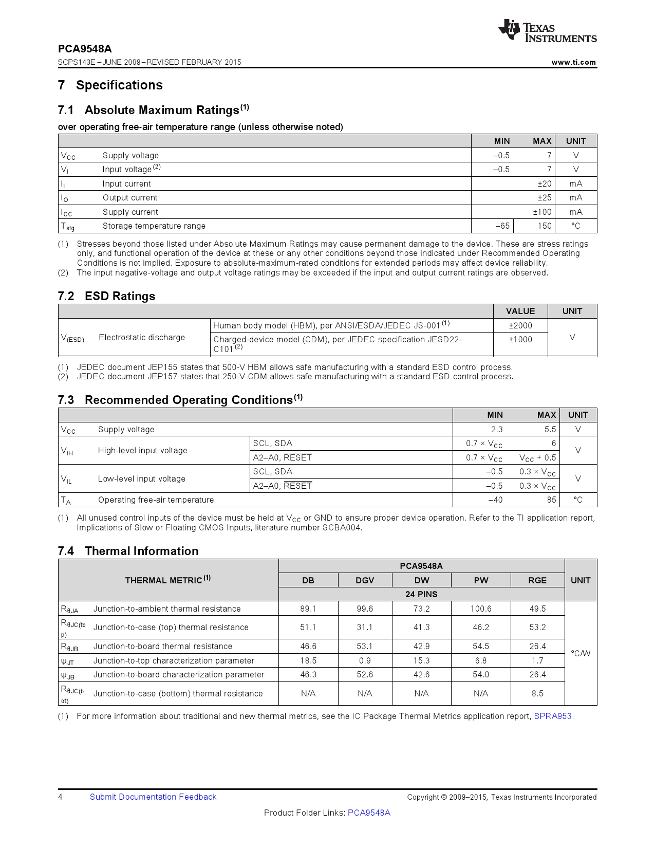 PCA9548APWR_（TI(德州仪器)）PCA9548APWR中文资料_价格_PDF手册-立创电子商城