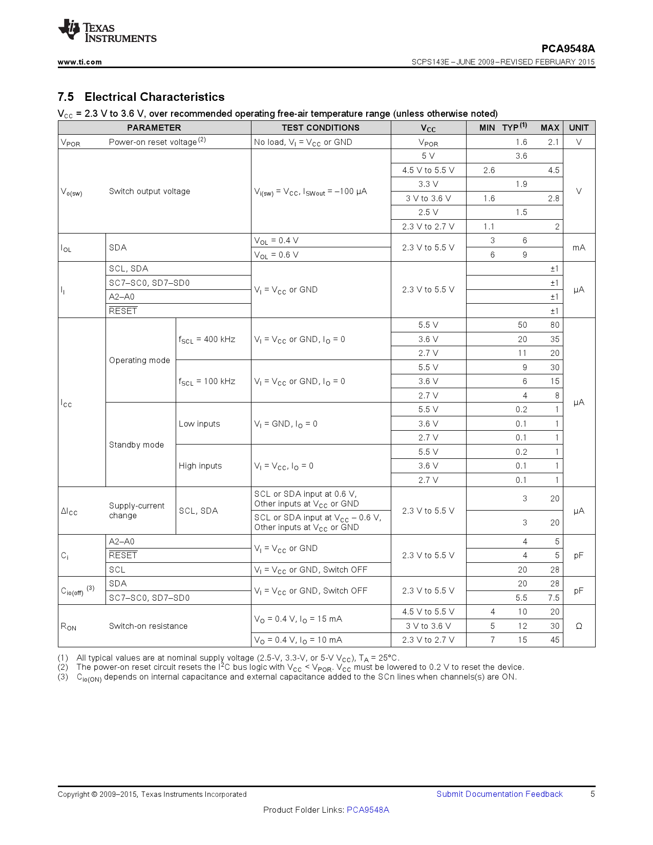 PCA9548APWR_（TI(德州仪器)）PCA9548APWR中文资料_价格_PDF手册-立创电子商城