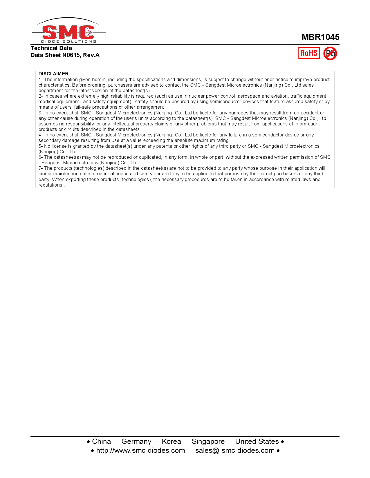 MBR1045_（SMC(桑德斯)）MBR1045中文资料_价格_PDF手册-立创电子商城