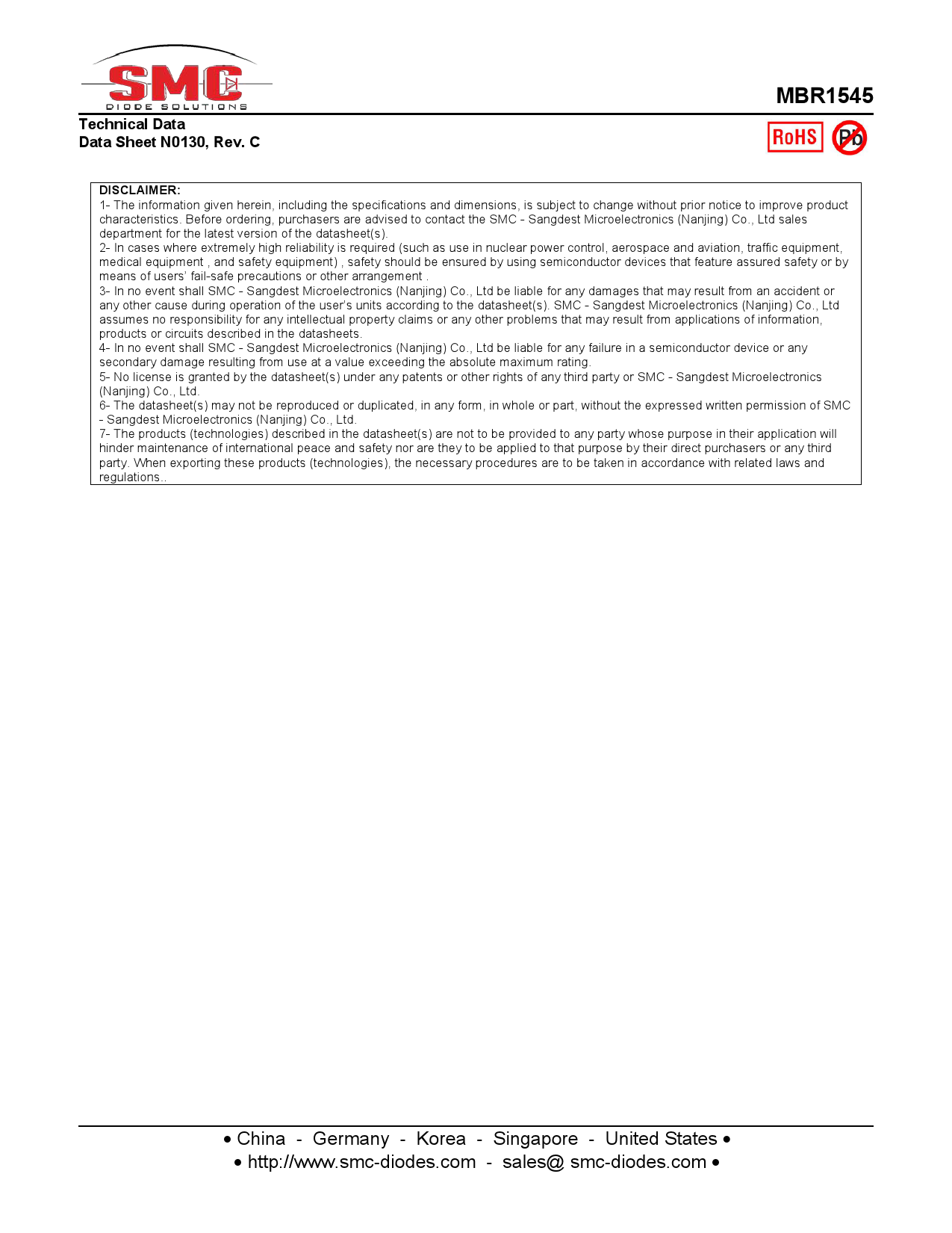 MBR1545_（SMC(桑德斯)）MBR1545中文资料_价格_PDF手册-立创电子商城