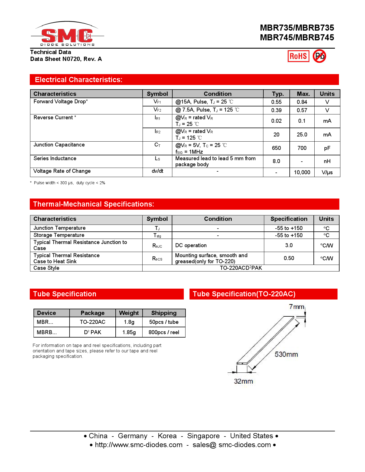 MBR745_（SMC(桑德斯)）MBR745中文资料_价格_PDF手册-立创电子商城