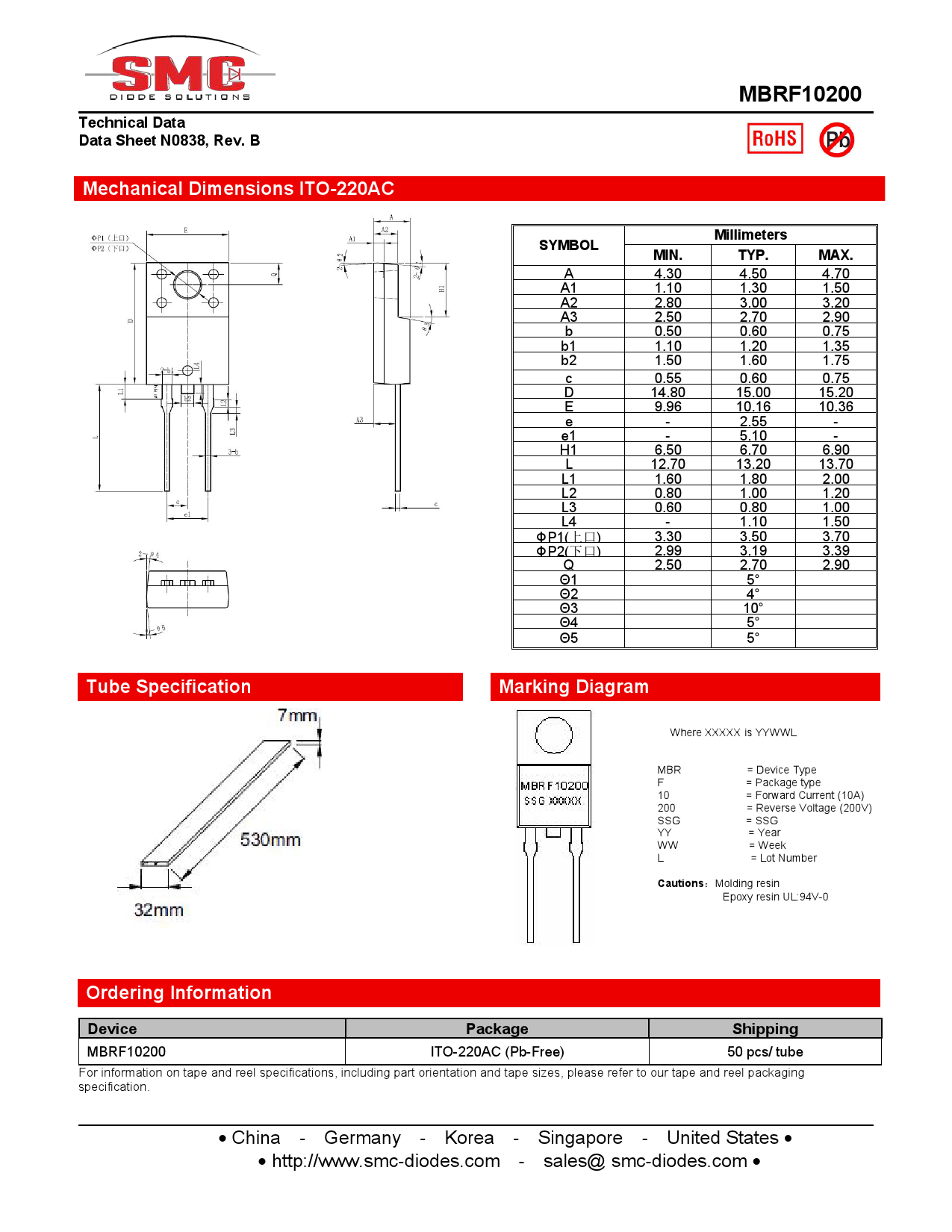 MBRF10200_（SMC(桑德斯)）MBRF10200中文资料_价格_PDF手册-立创电子商城