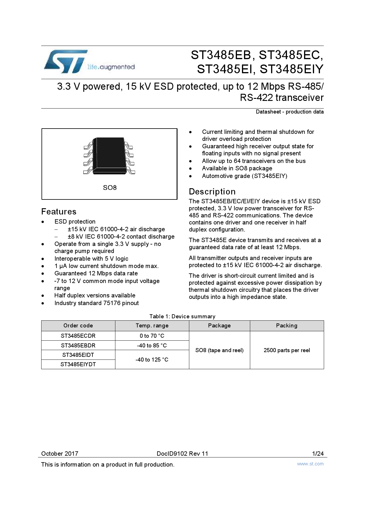 ST3485EBDR_（ST(意法半导体)）ST3485EBDR中文资料_价格_PDF手册-立创电子商城